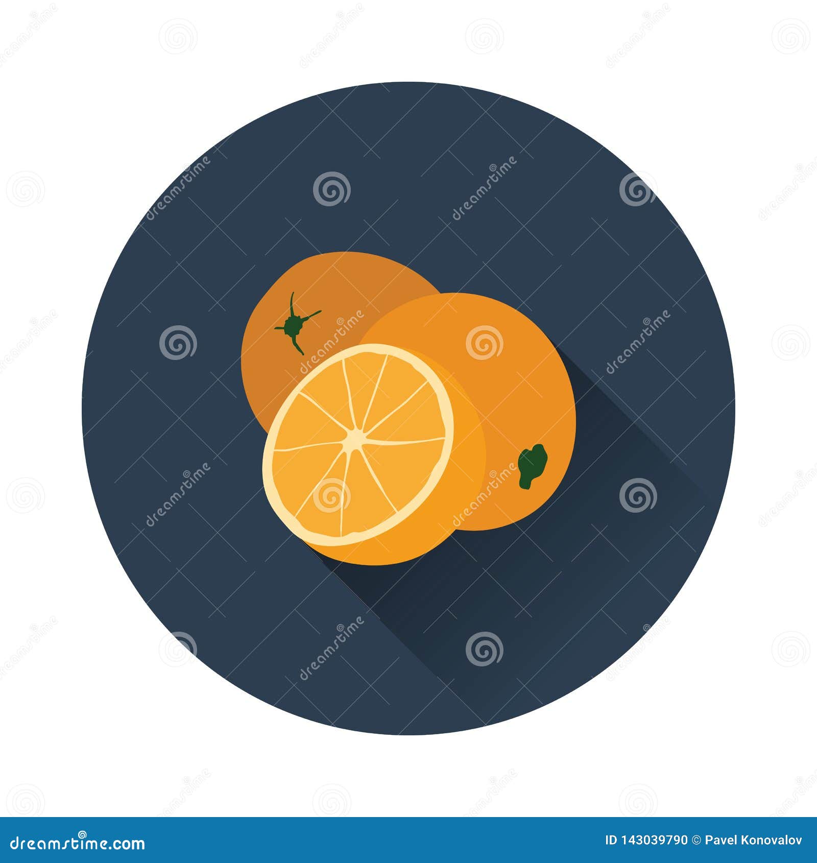 Flat design icon of Orange stock vector. Illustration of green - 143039790