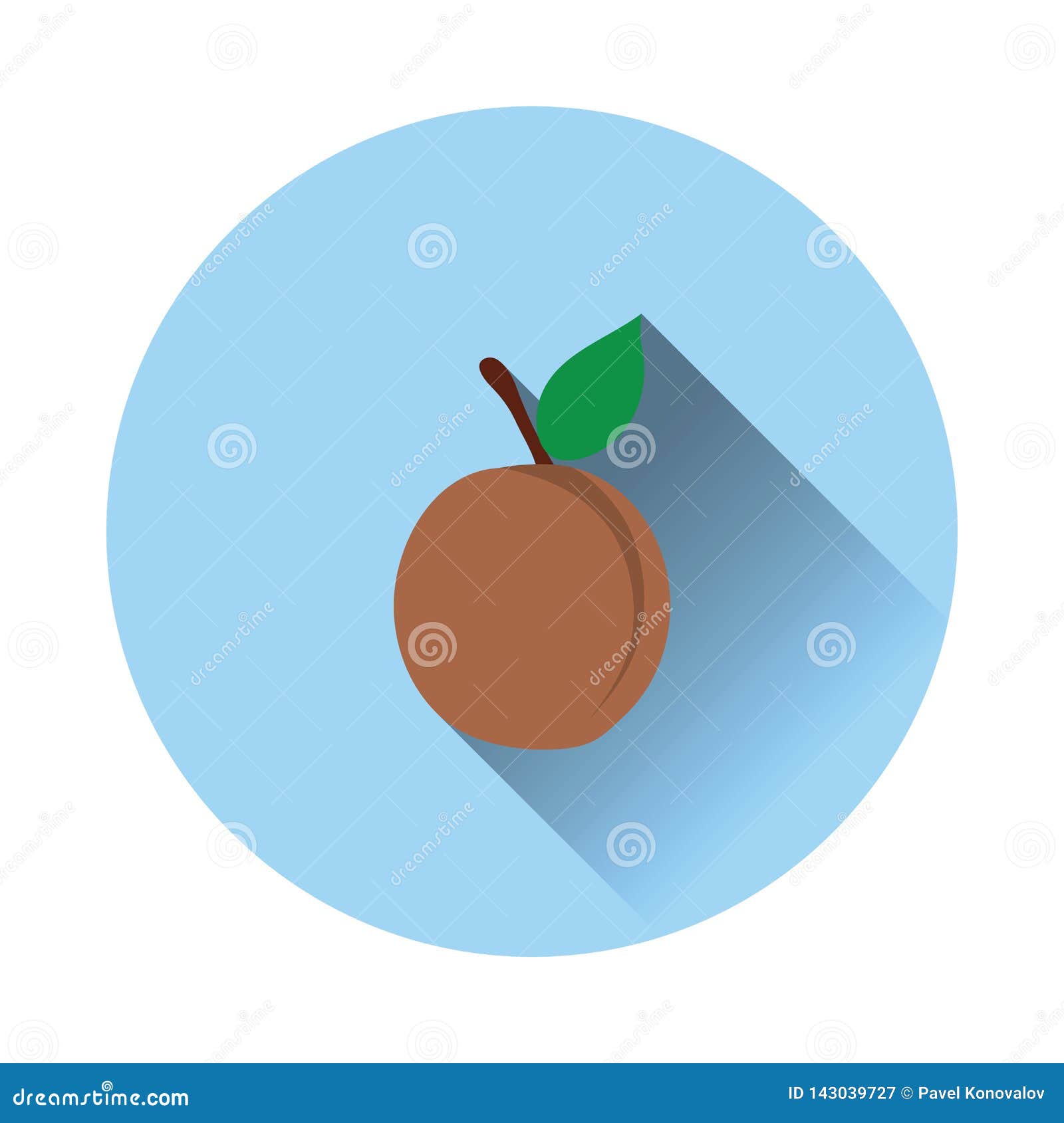 Flat design icon of Peach stock vector. Illustration of juicy - 143039727