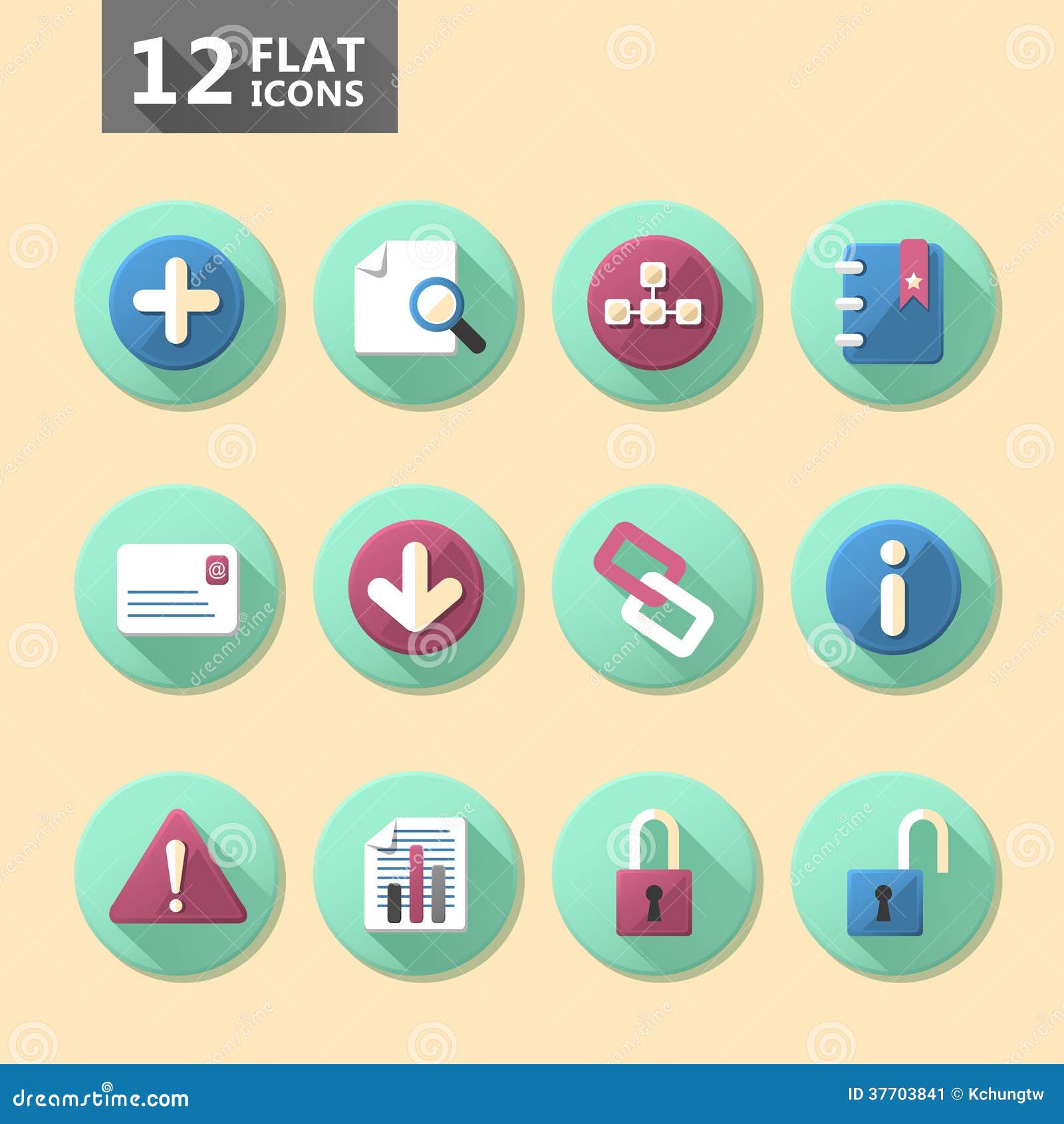 Flat design icon set stock vector. Illustration of site - 37703841