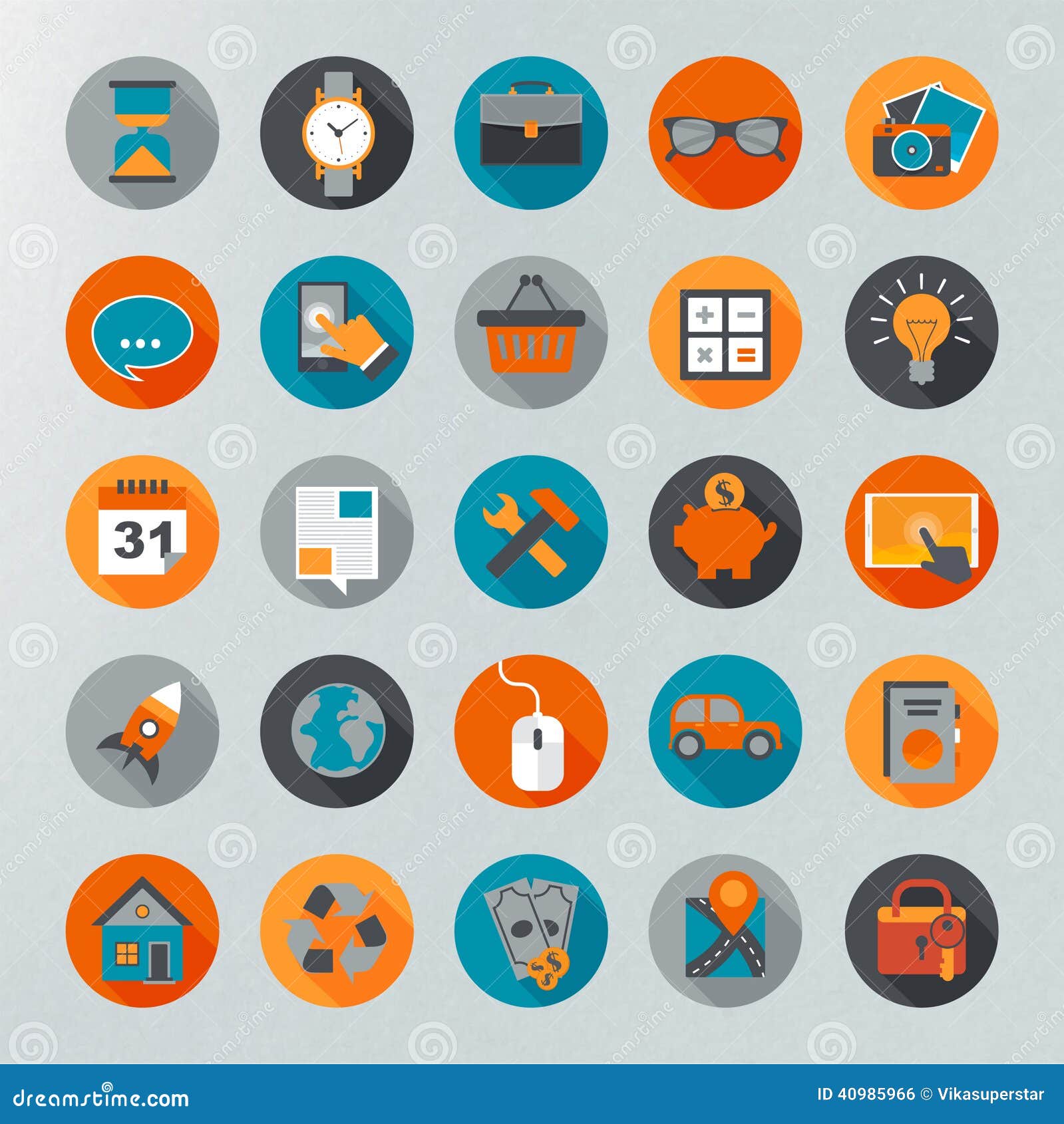 Flat design icon set stock vector. Illustration of management - 40985966