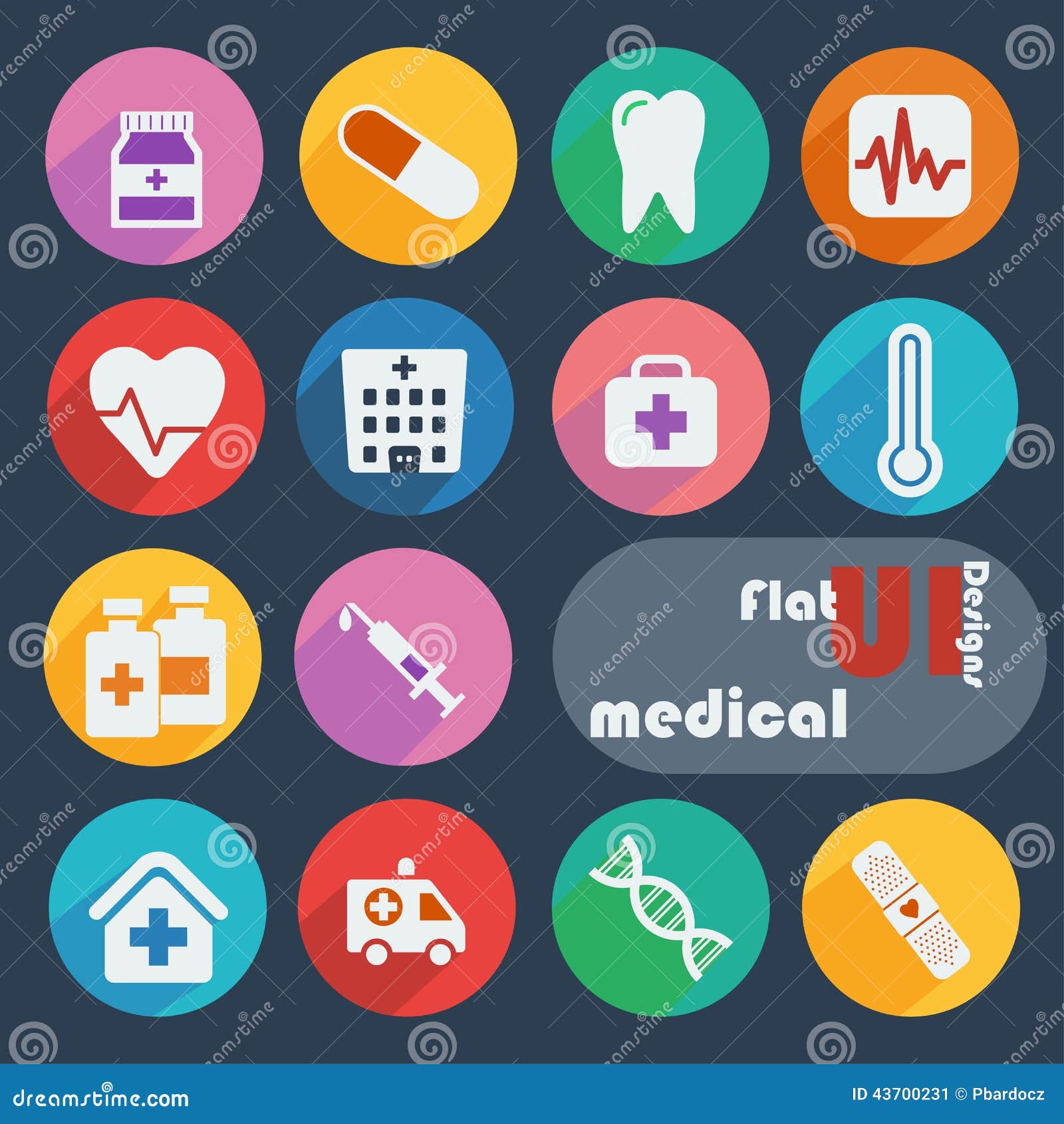 Flat Design Icon Set - Medical Stock Vector - Illustration of flat ...