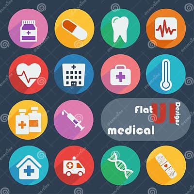 Flat Design Icon Set - Medical Stock Vector - Illustration of flat ...