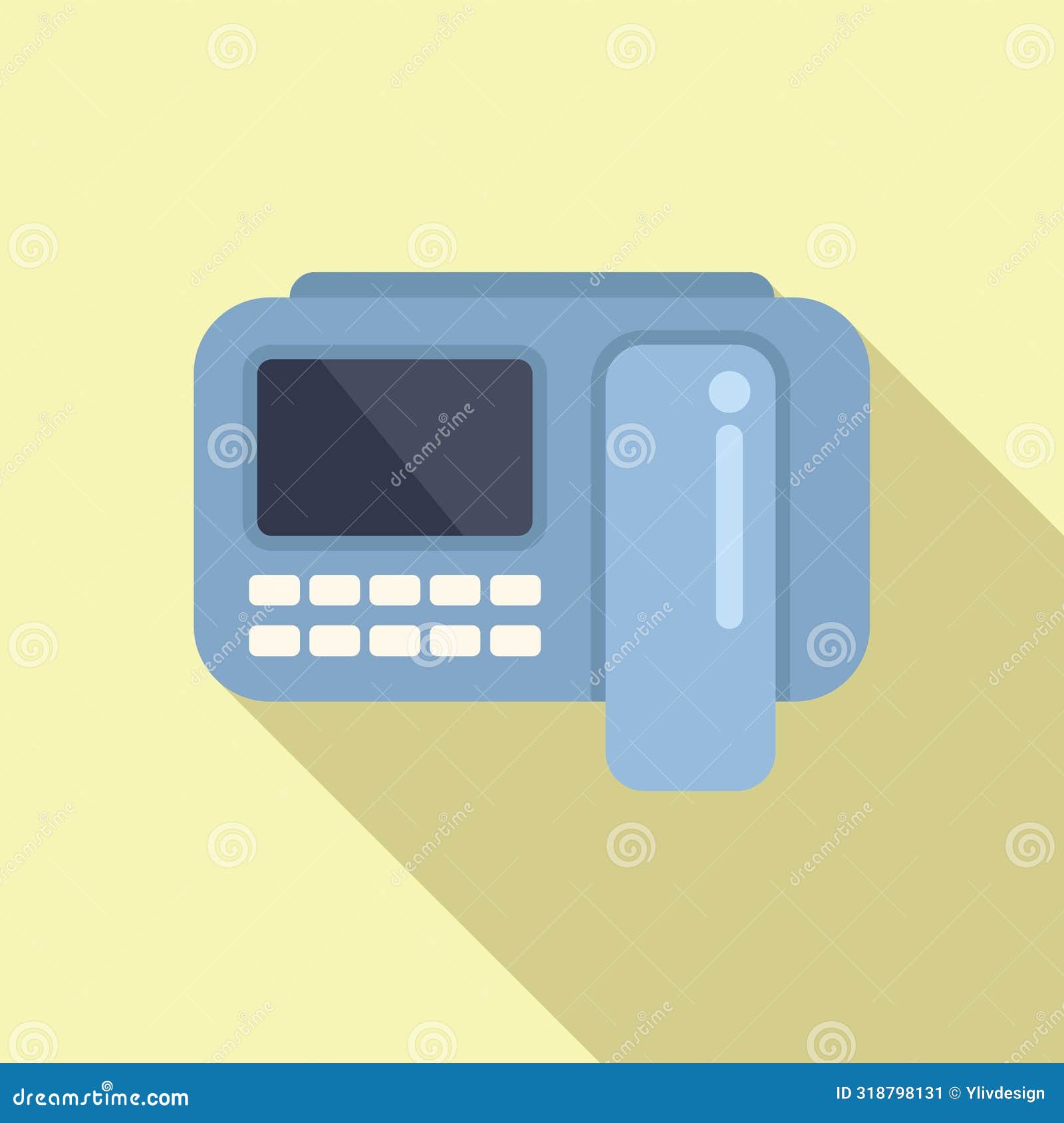 Flat Design Icon of Vintage Pager Device Stock Illustration ...