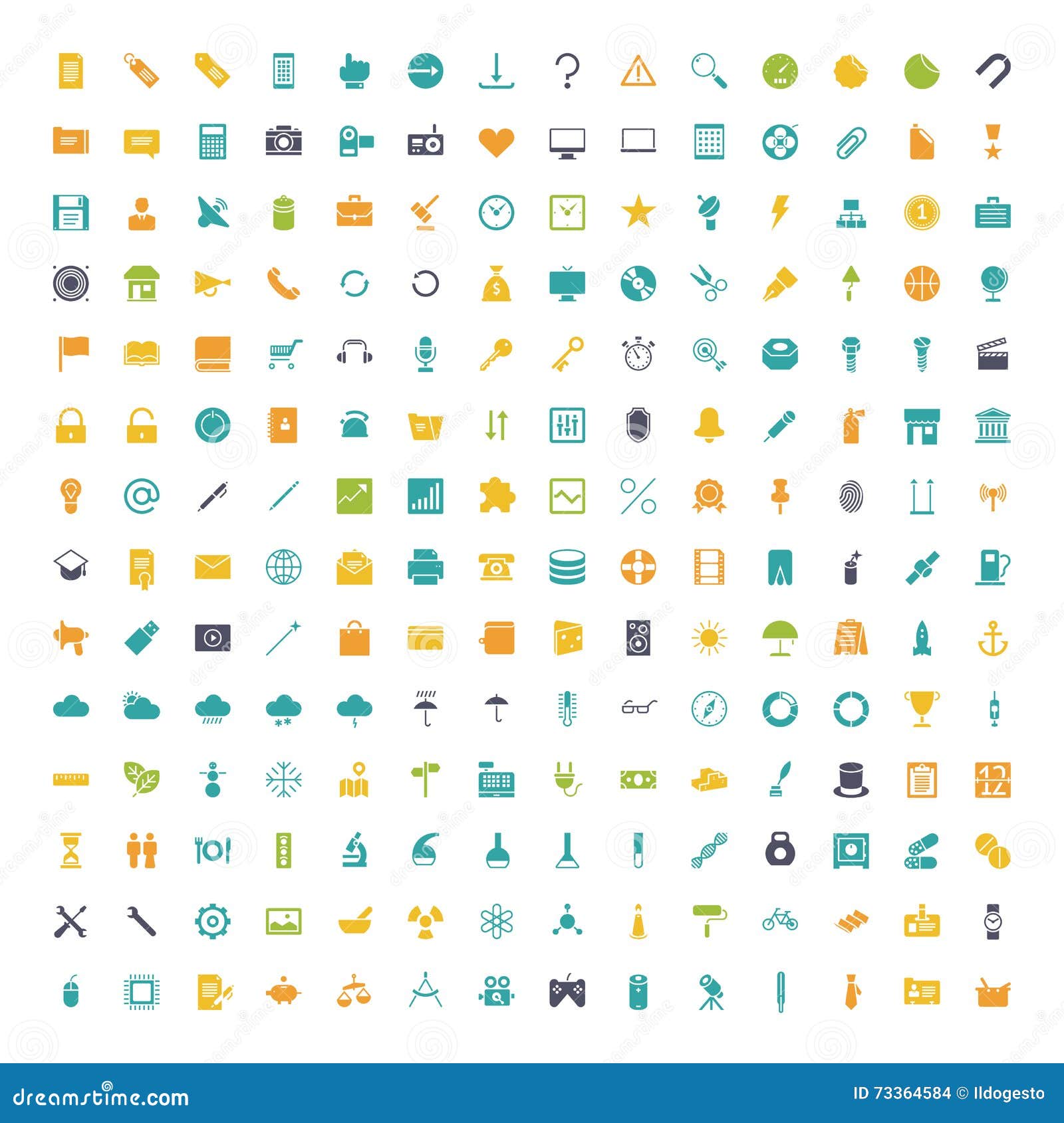 Flat Design Icons for Business, Technology, Industrial Stock Vector ...