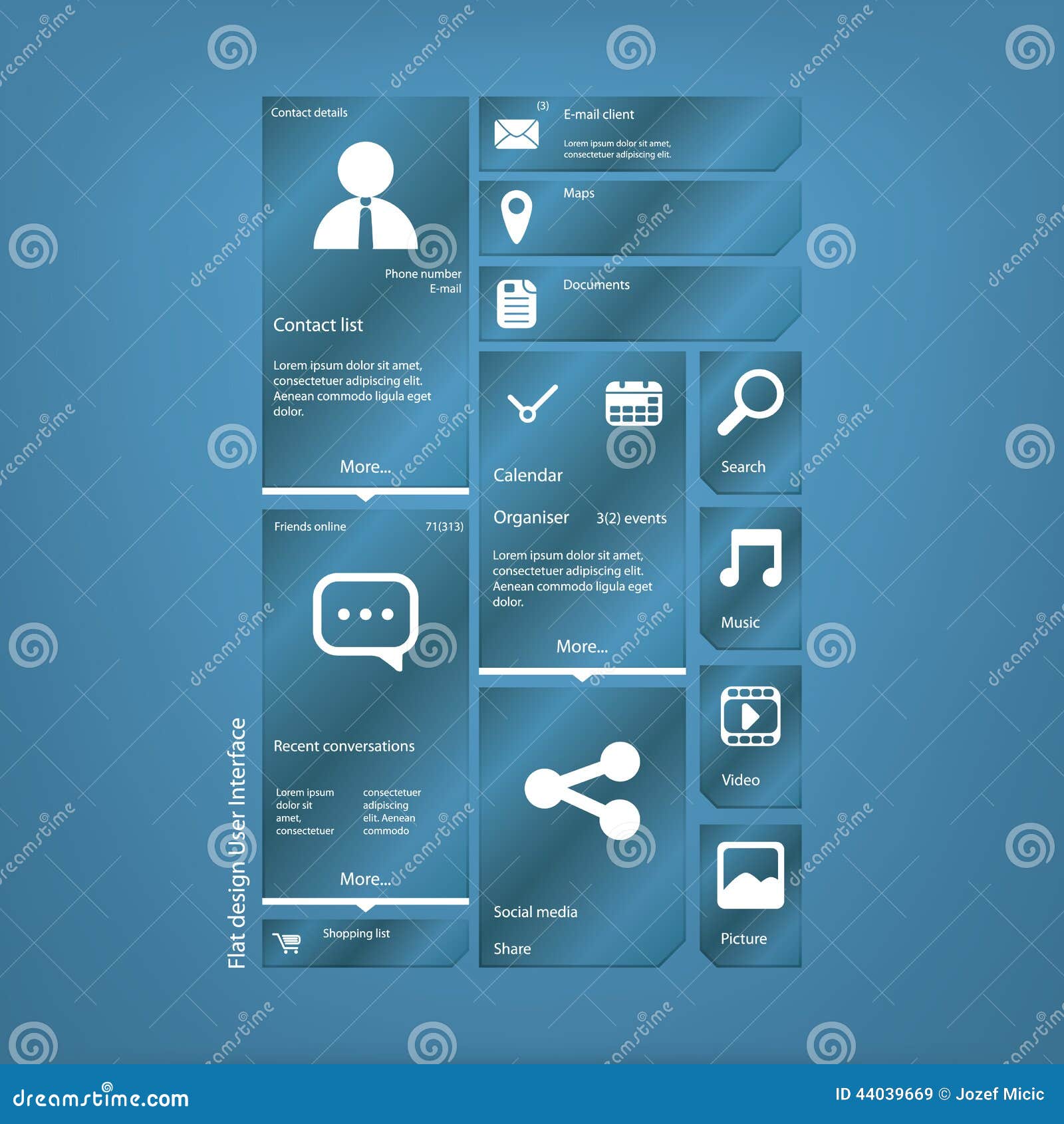 Flat Design Icons Graphic User Interface Stock Vector - Illustration of ...
