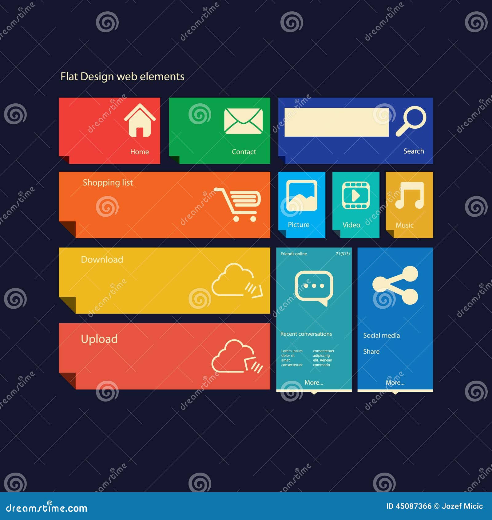 Flat Design Icons Graphic User Interface Stock Vector - Illustration of ...