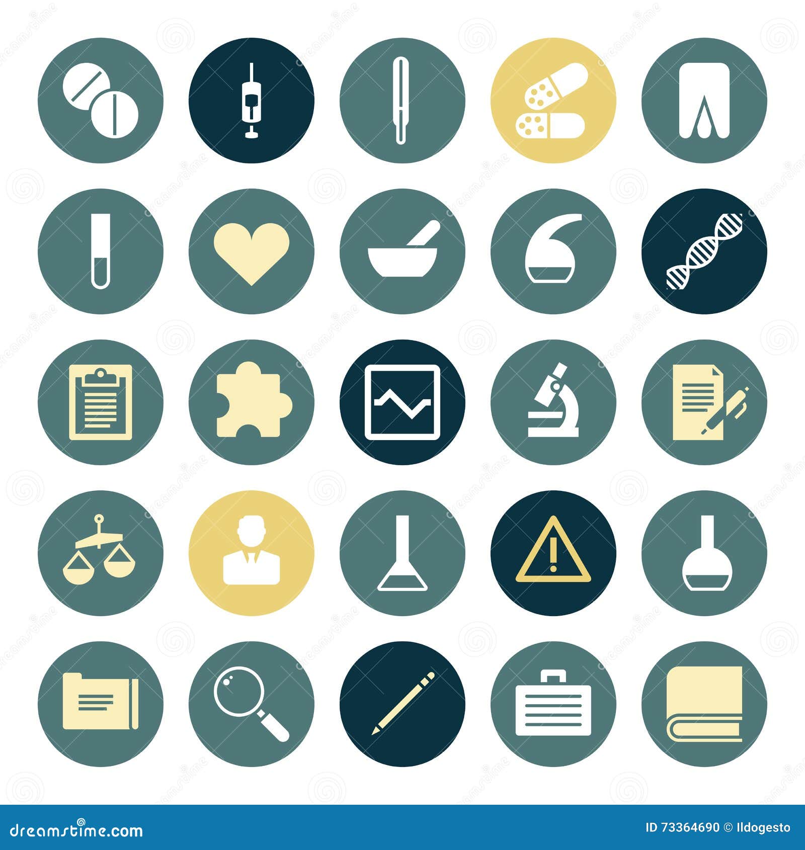 Flat Design Icons for Medical Science Stock Vector - Illustration of ...