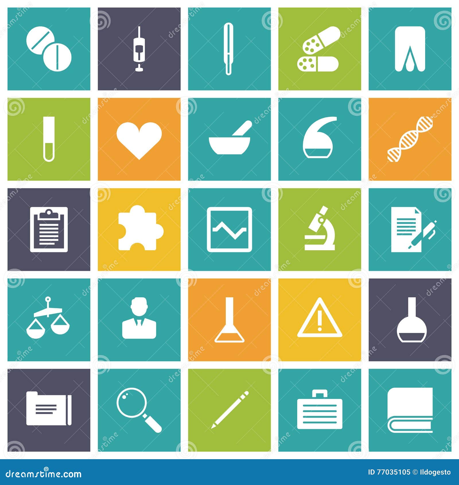Flat Design Icons for Medical Science Stock Vector - Illustration of ...