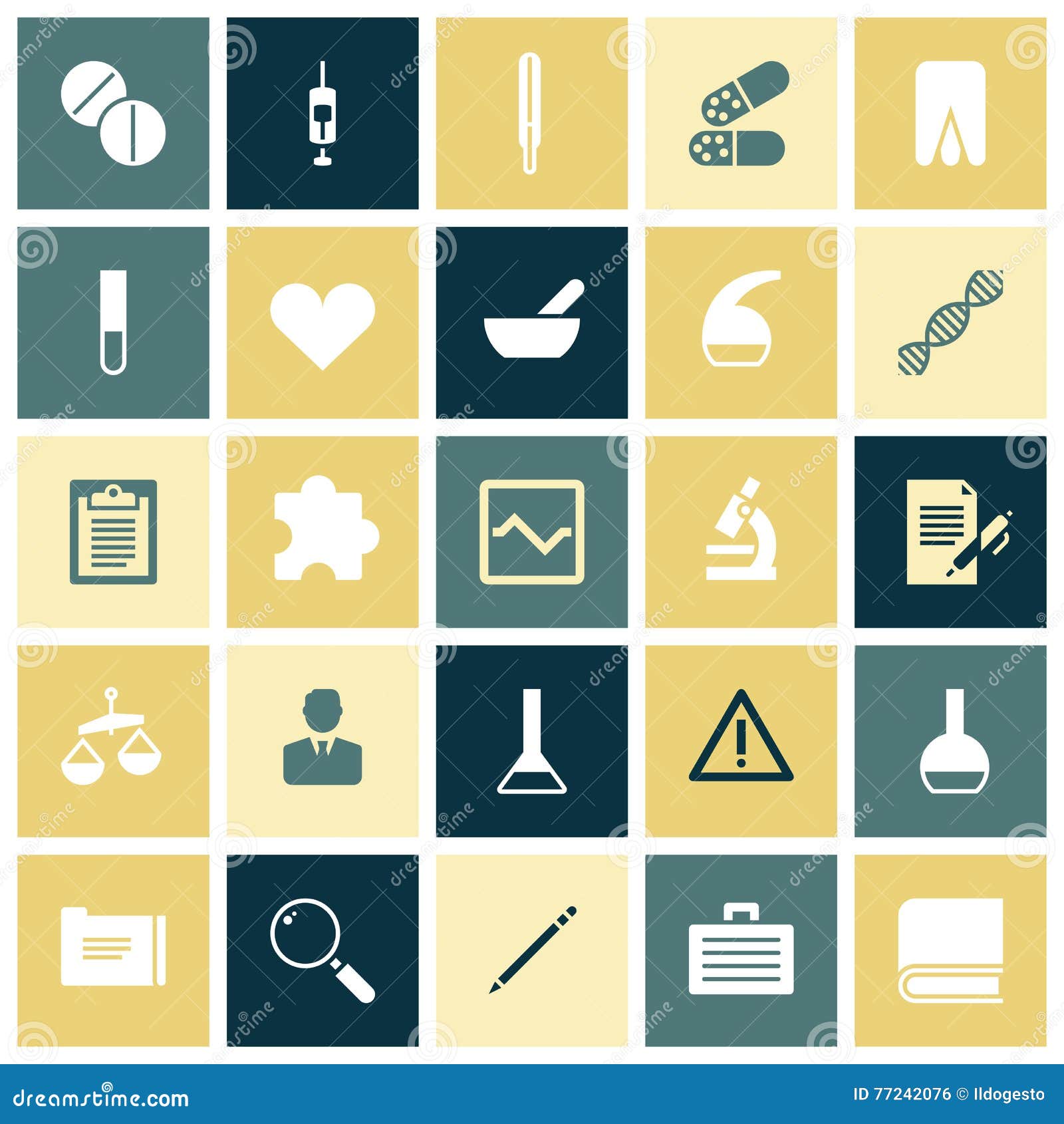 Flat Design Icons for Medical Science Stock Vector - Illustration of ...