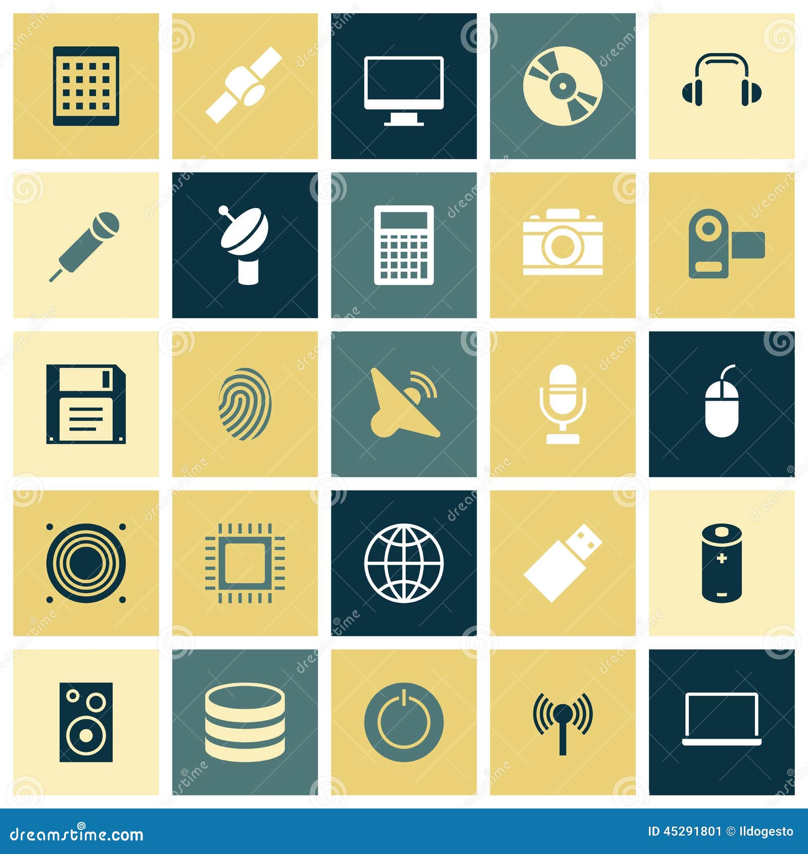 Flat Design Icons for Technology and Devices Stock Vector ...