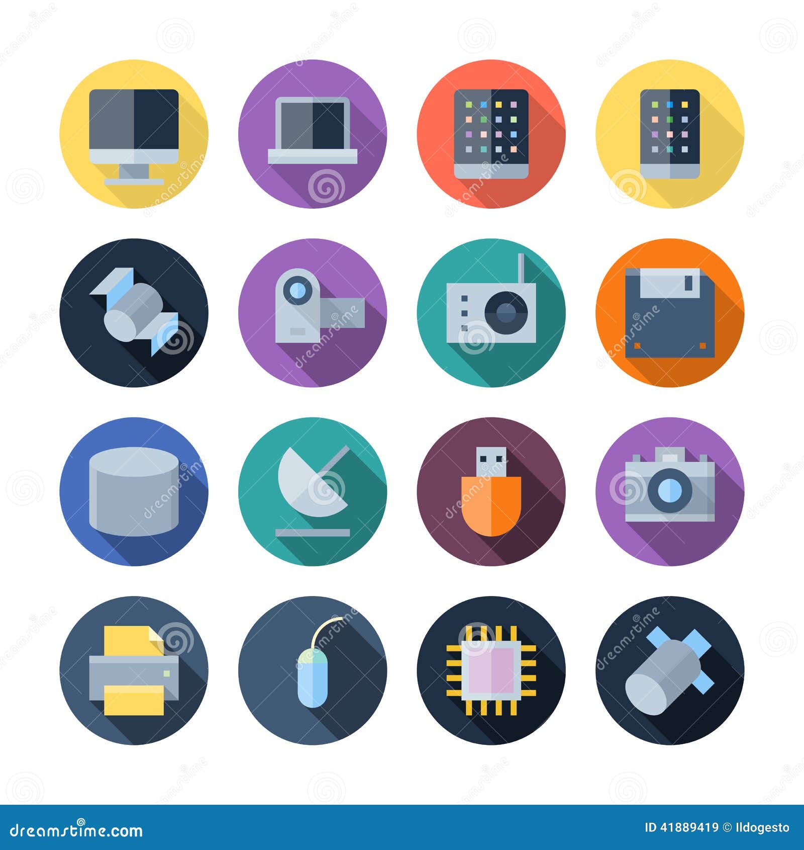 Flat Design Icons for Technology and Devices Stock Vector ...