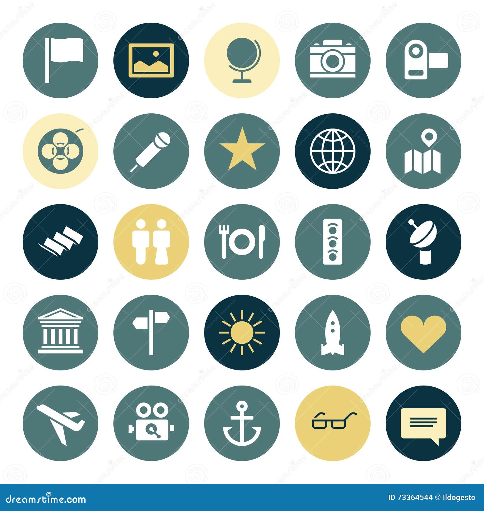 Flat Design Icons for Travel and Leisure Stock Vector - Illustration of ...