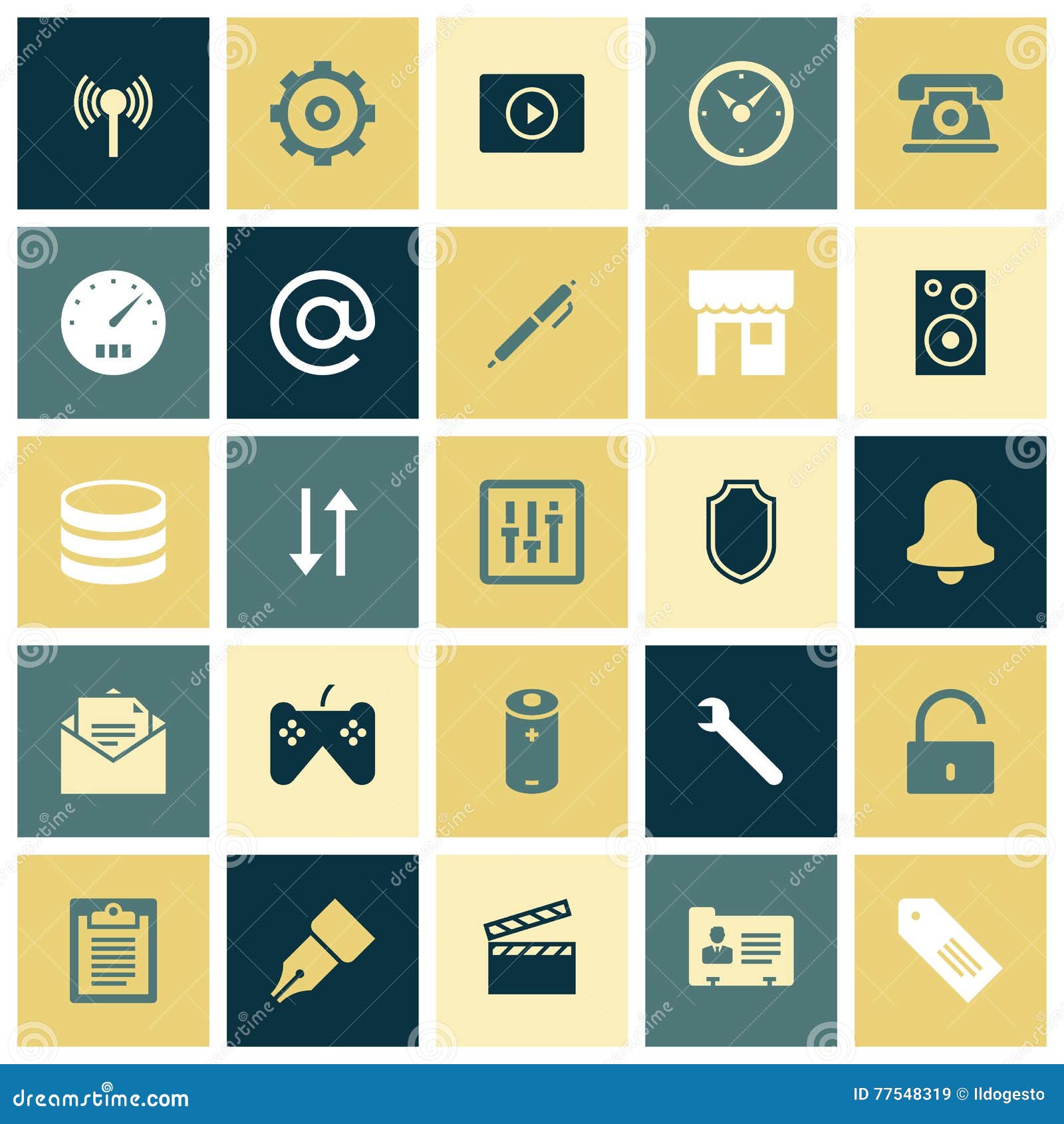 Flat Design Icons for User Interface Stock Vector - Illustration of ...