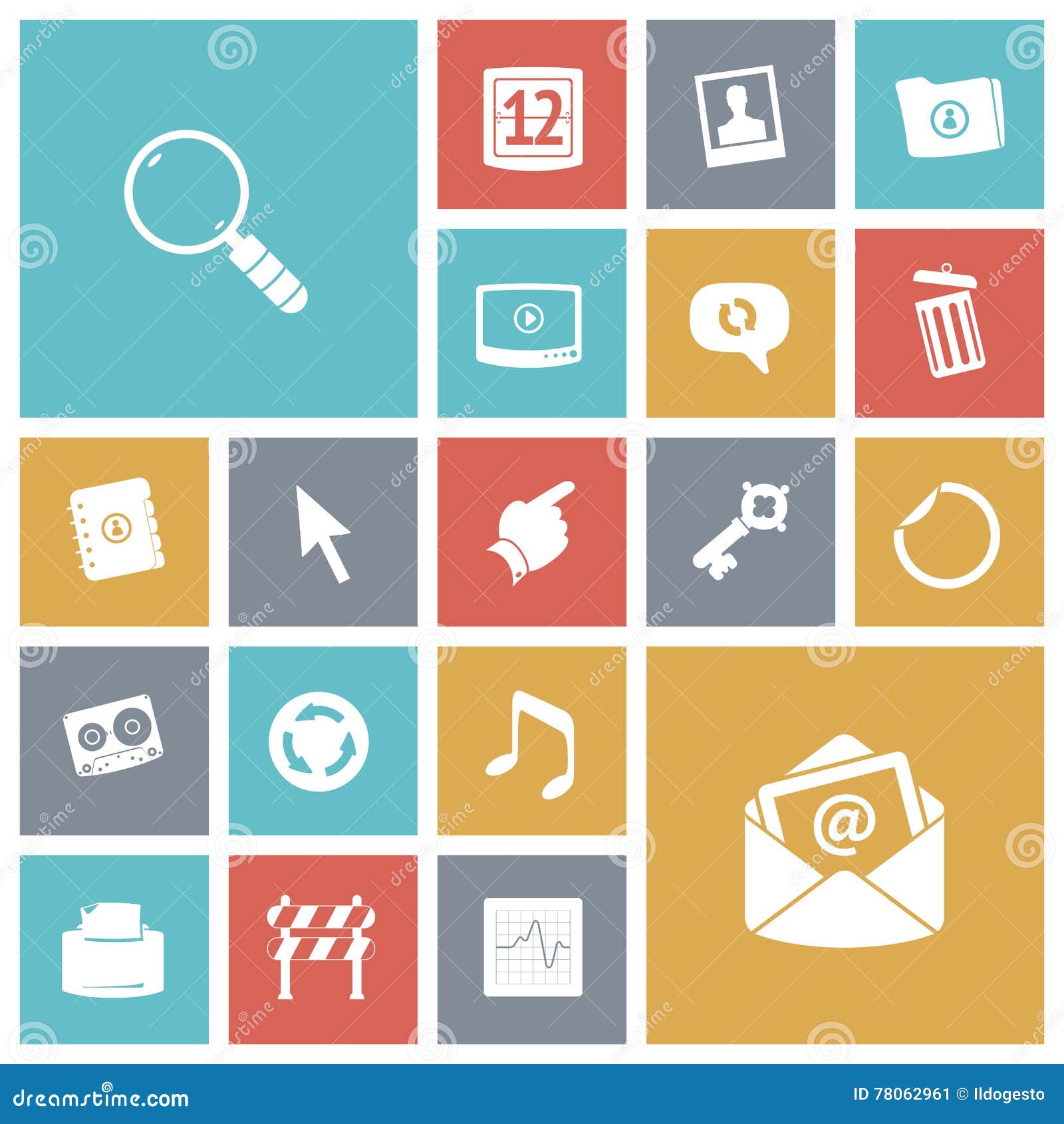 Web Icons Set. User Interface Symbols, Glitch Style. GUI Elements ...