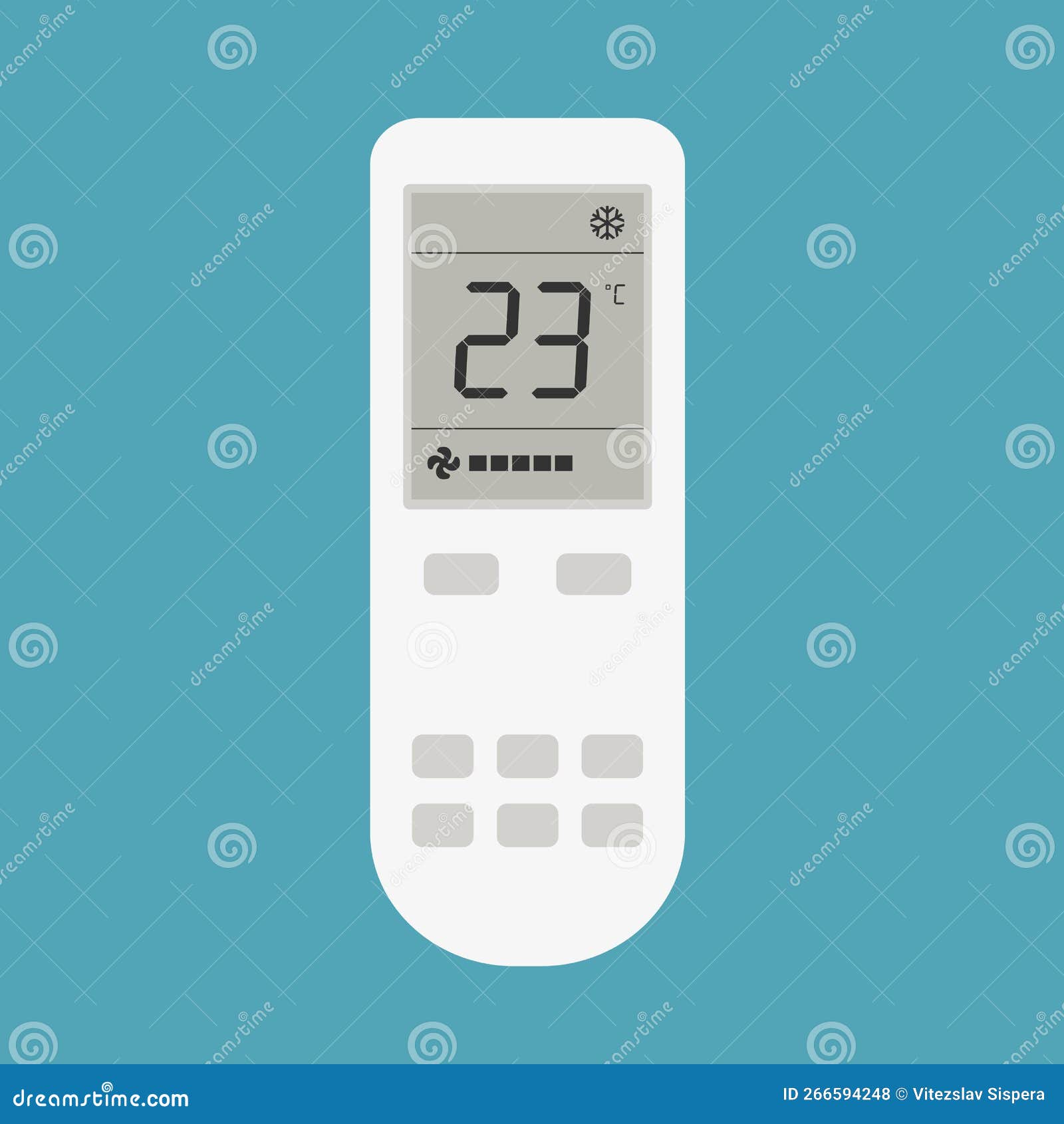 Flat Design Illustration of Air Conditioner Remote Control with Display ...