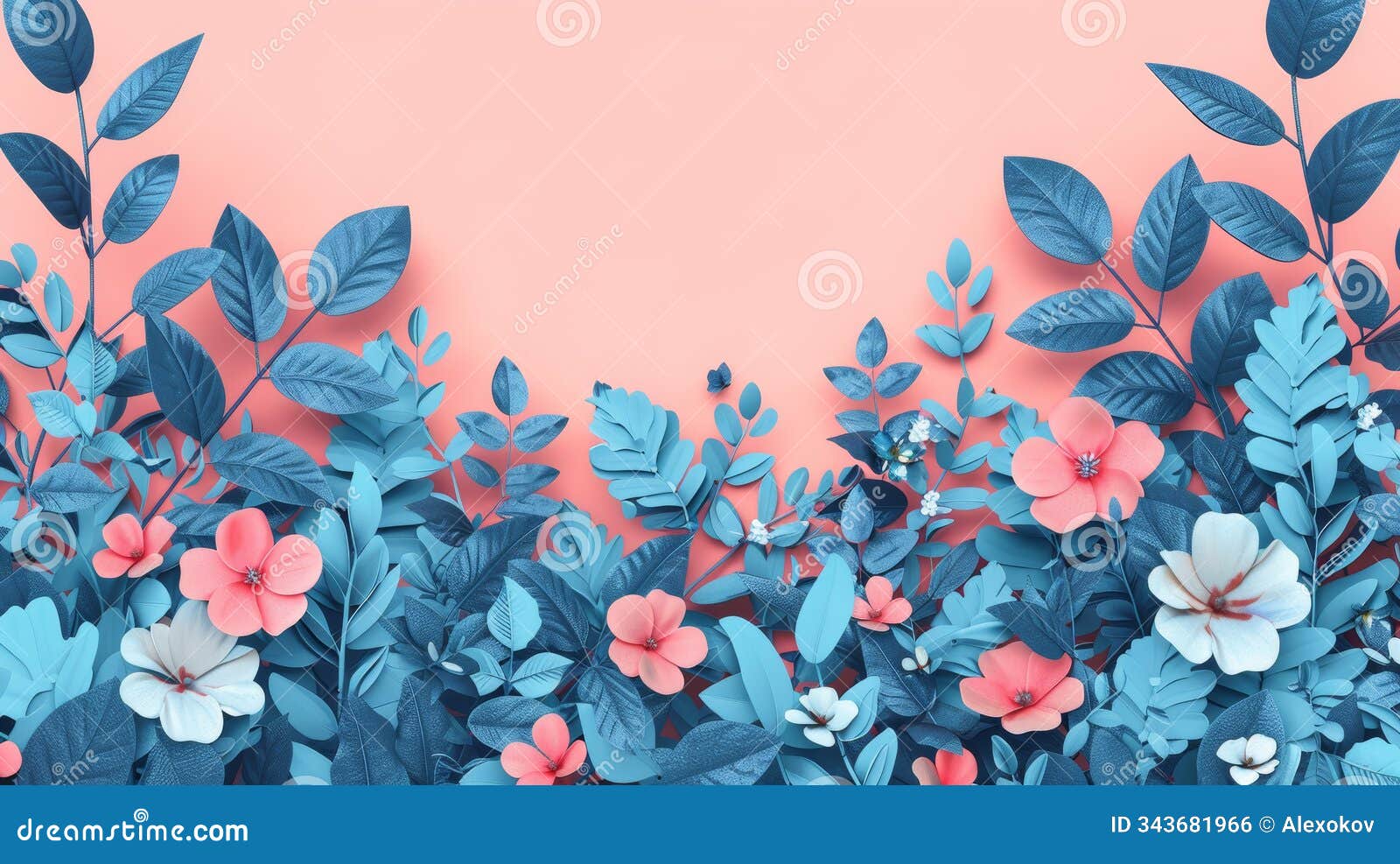 Flat Design Illustration of Beautiful Floral Background for Spring and ...
