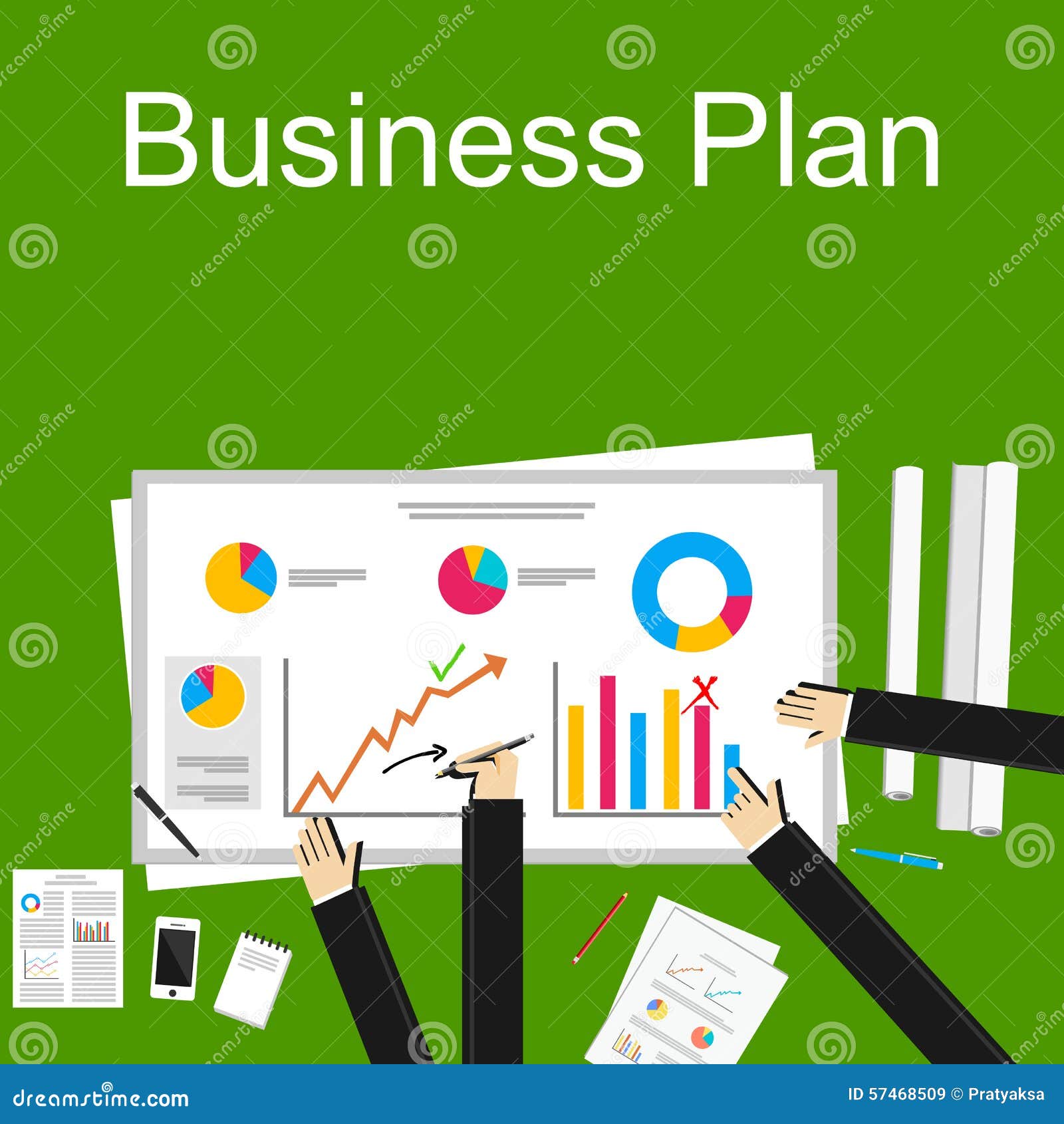 Flat Design Illustration Concept for Business Plan. Stock Vector ...