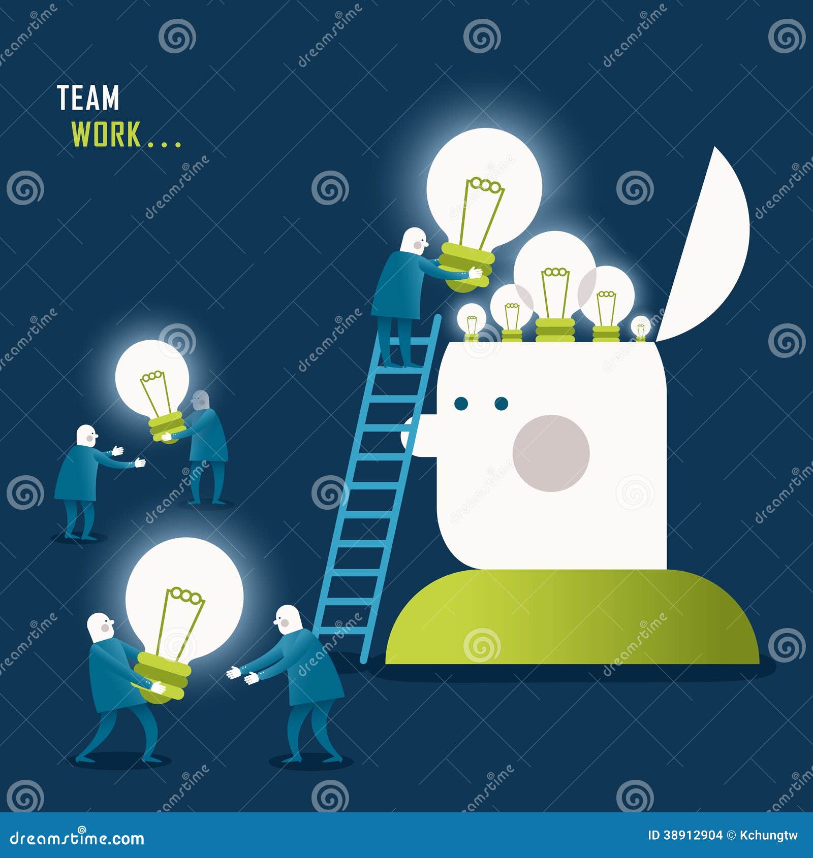Flat Design Illustration Concept of Teamwork Stock Vector ...