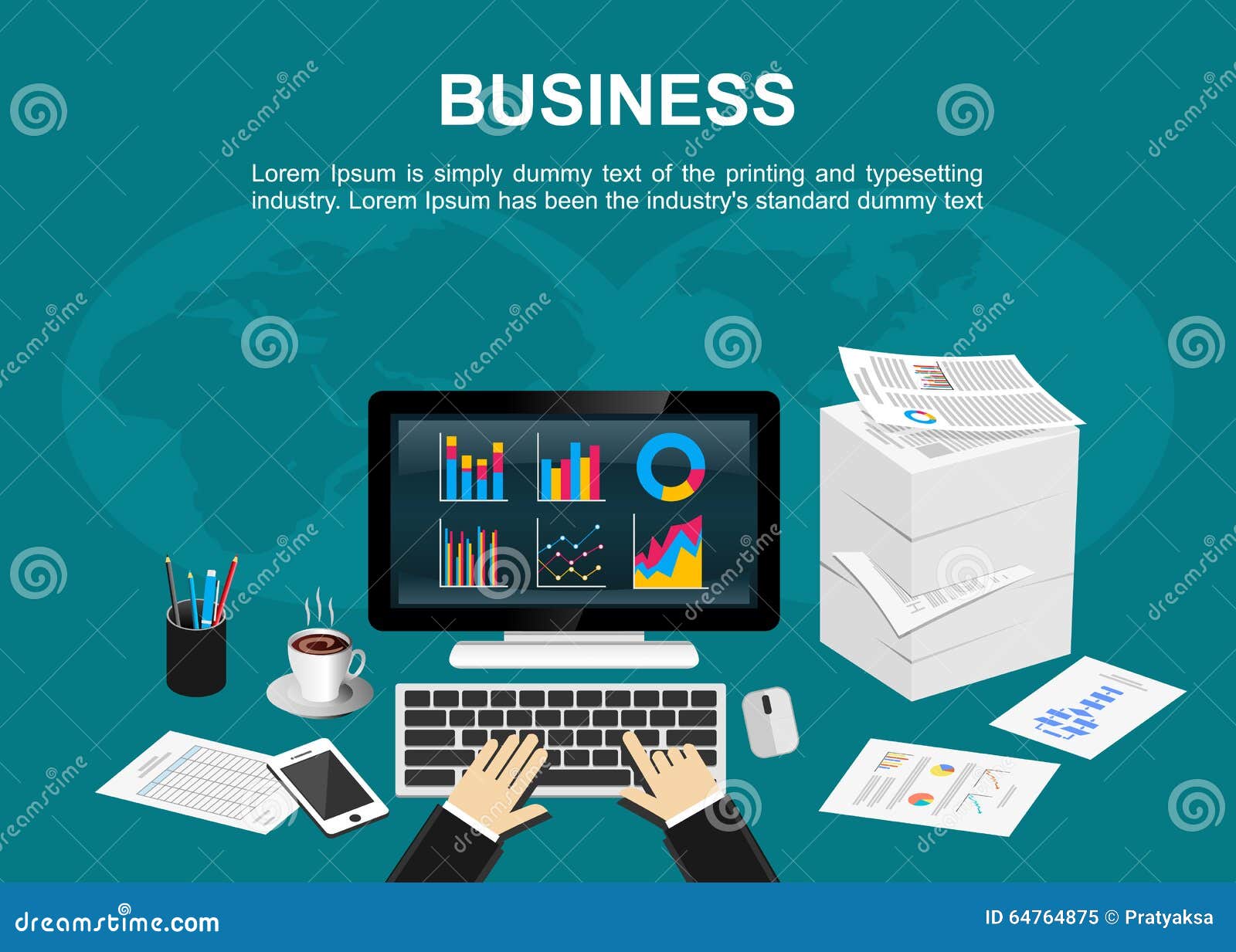 Flat Design Illustration Concepts for Business,statistic or Finance ...