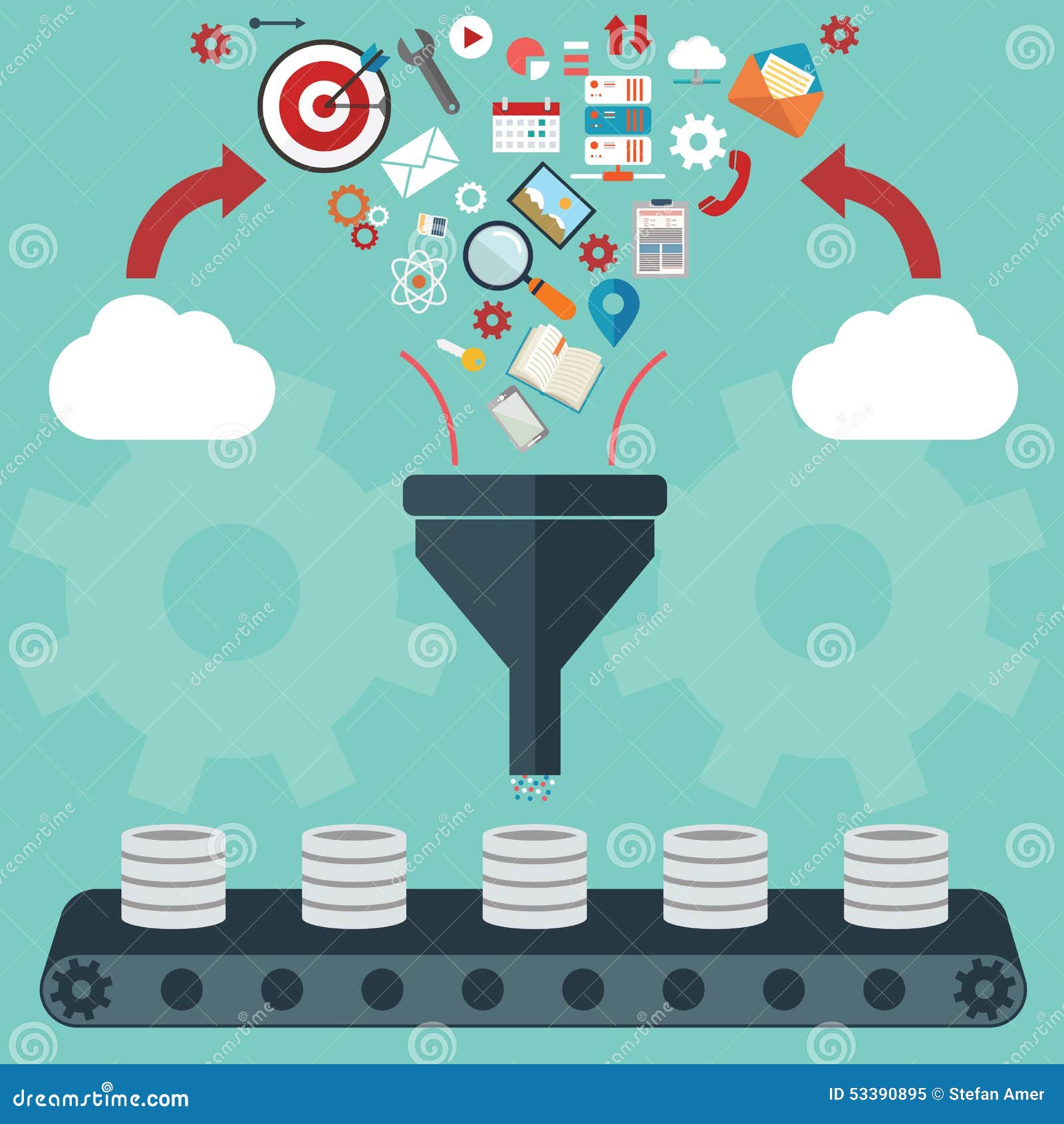 Flat Design Illustration Concepts for Creative Process, Big Data Filter ... Flat Design Illustration Concepts for Creative Process, Big Data Filter ...