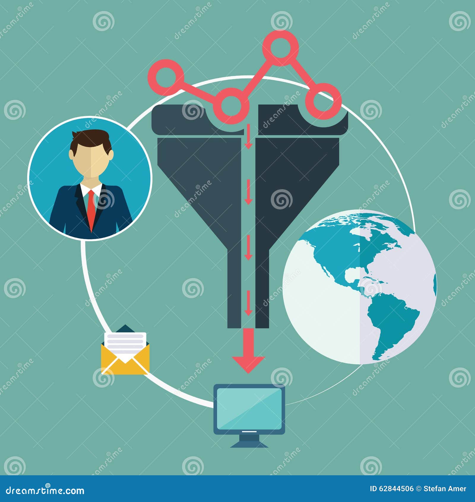 Big Data Filter Flat Concept Cartoon Vector | CartoonDealer.com #72805819