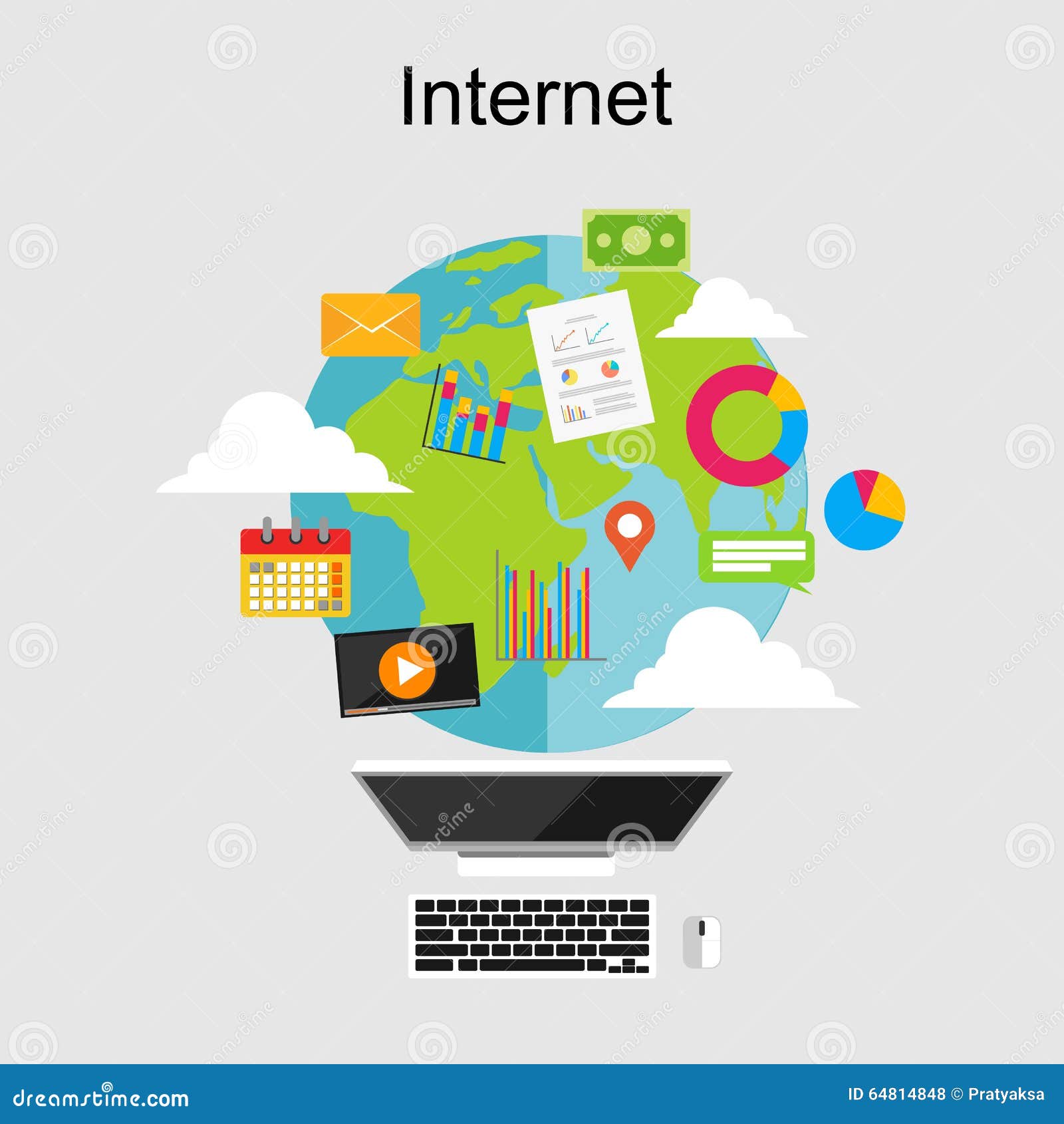 Flat Design Illustration Concepts for Internet Content. Stock Vector ...