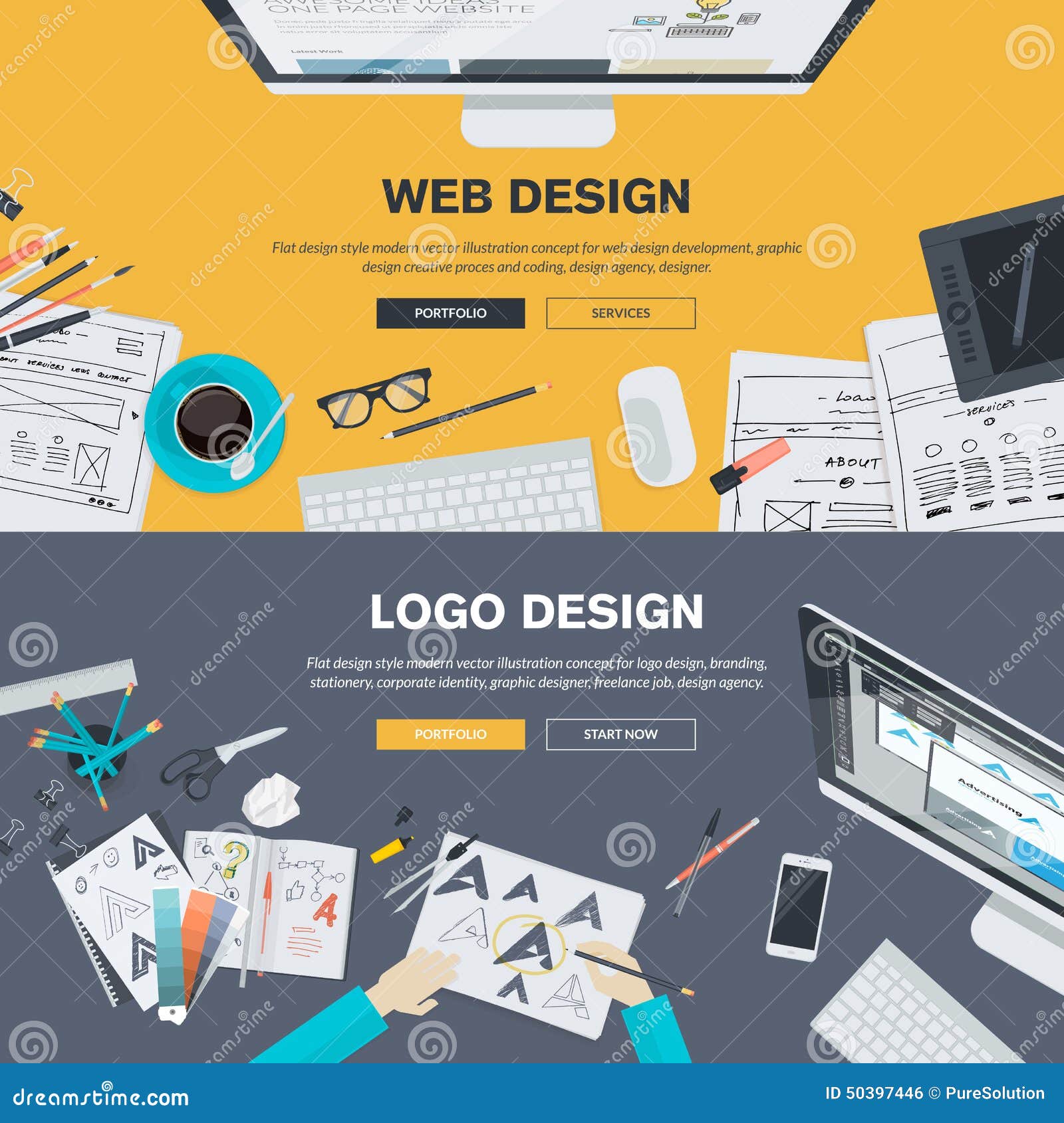 Flat Design Illustration Concepts for Web Design Development, Logo ... Flat Design Illustration Concepts for Web Design Development, Logo ...