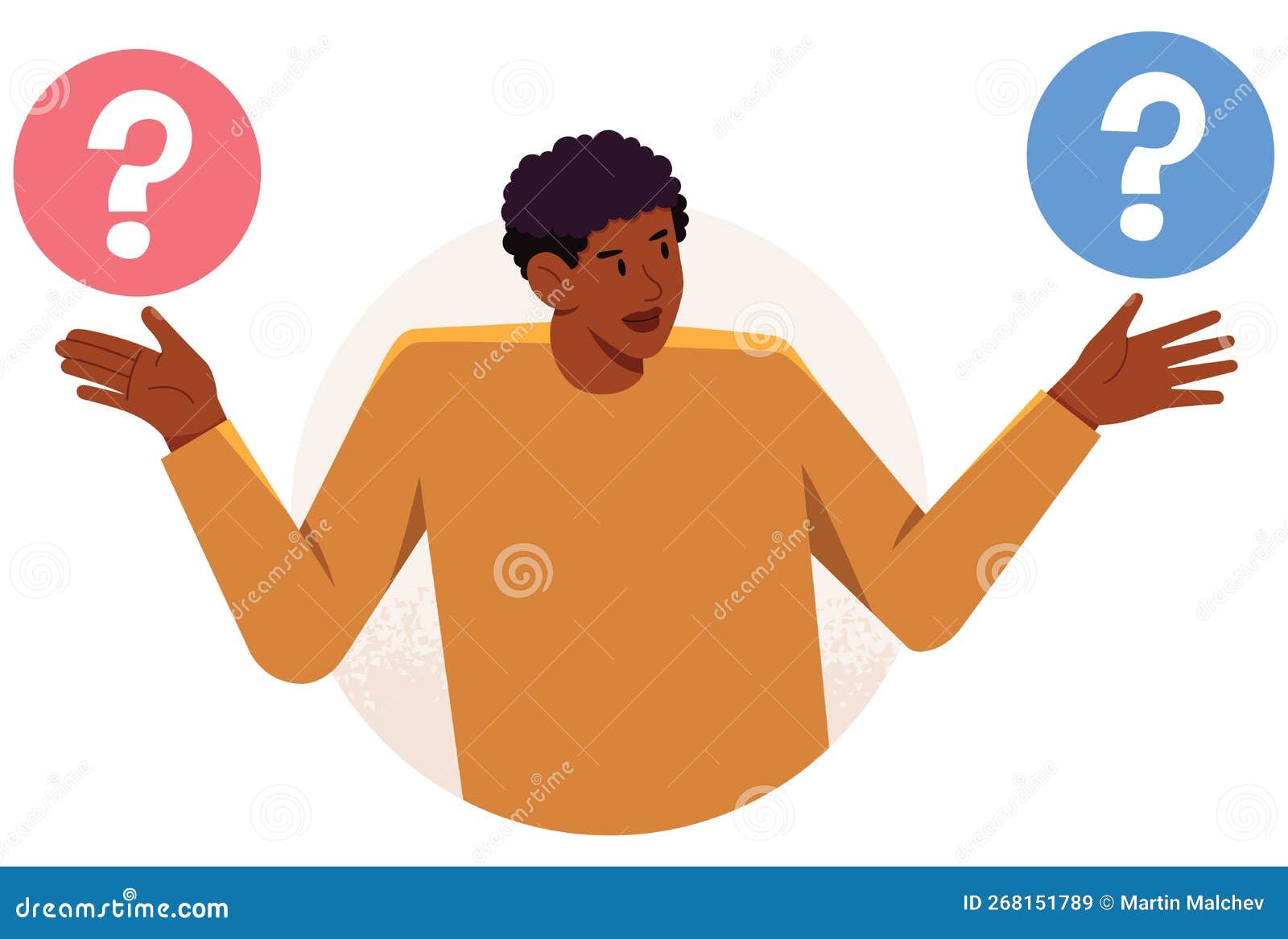 Puzzled Confused Man stock vector. Illustration of select - 268151789