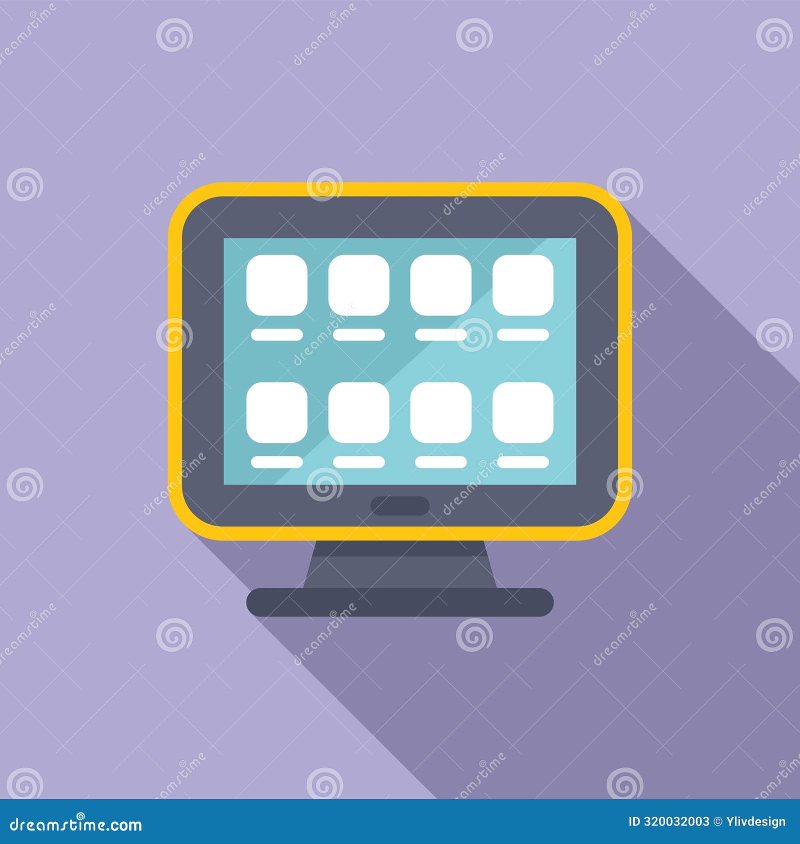 Flat Design Illustration of Desktop Computer Screen Stock Illustration ...