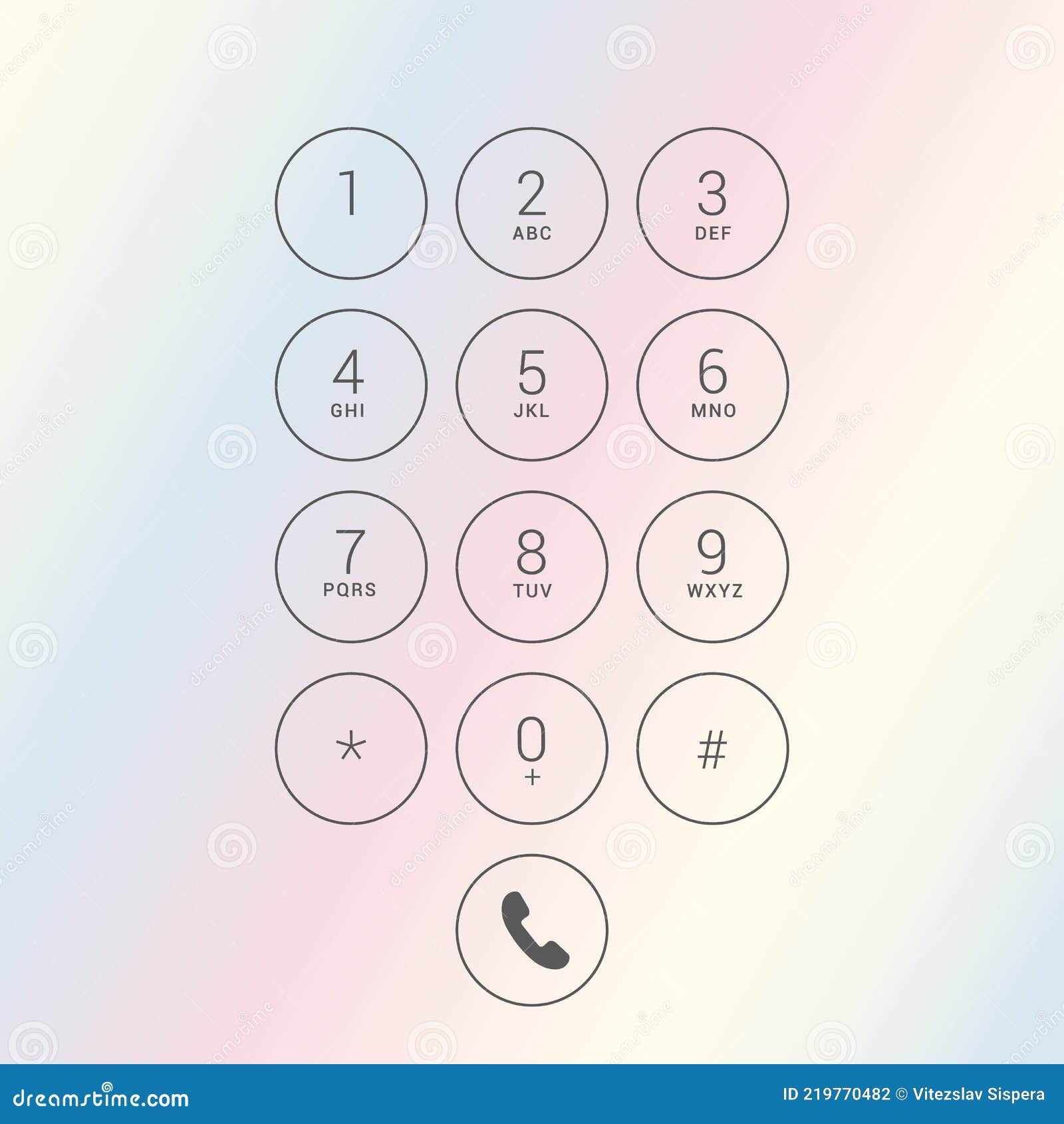Flat Design Illustration of Dial Keyboard Touch Screen Mobile Phone ...