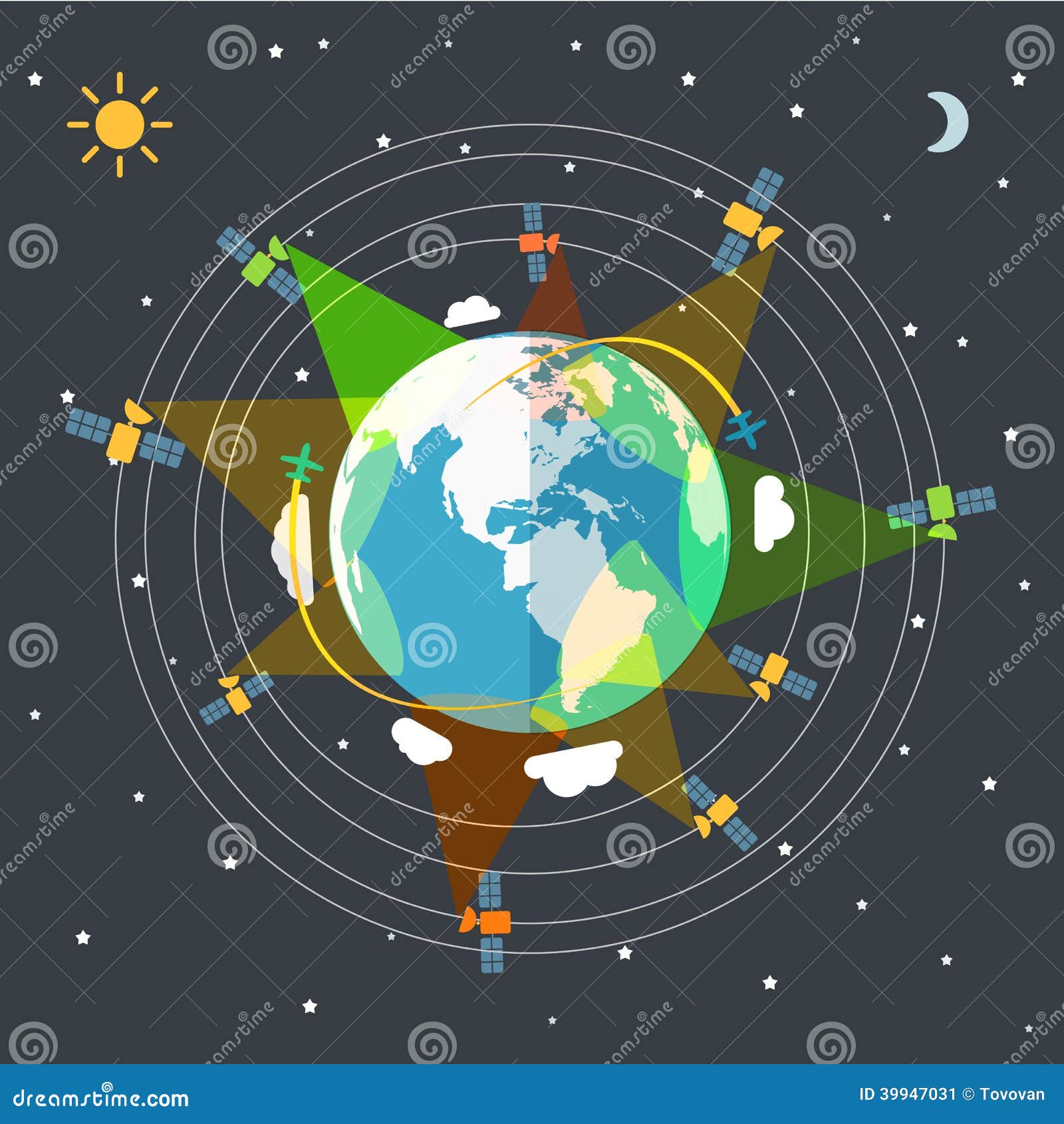 Flat Design Illustration of the Earth Stock Vector - Illustration of ...