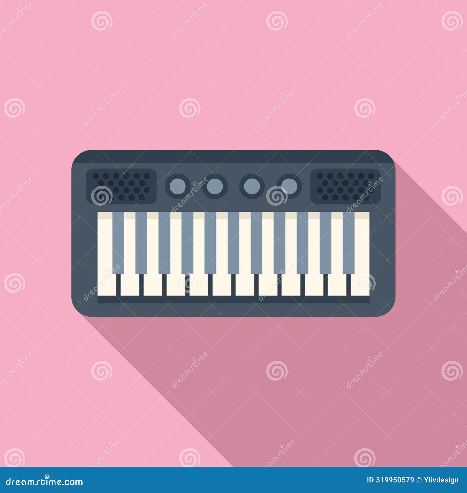 Flat Design Illustration of Electronic Keyboard Stock Vector ...
