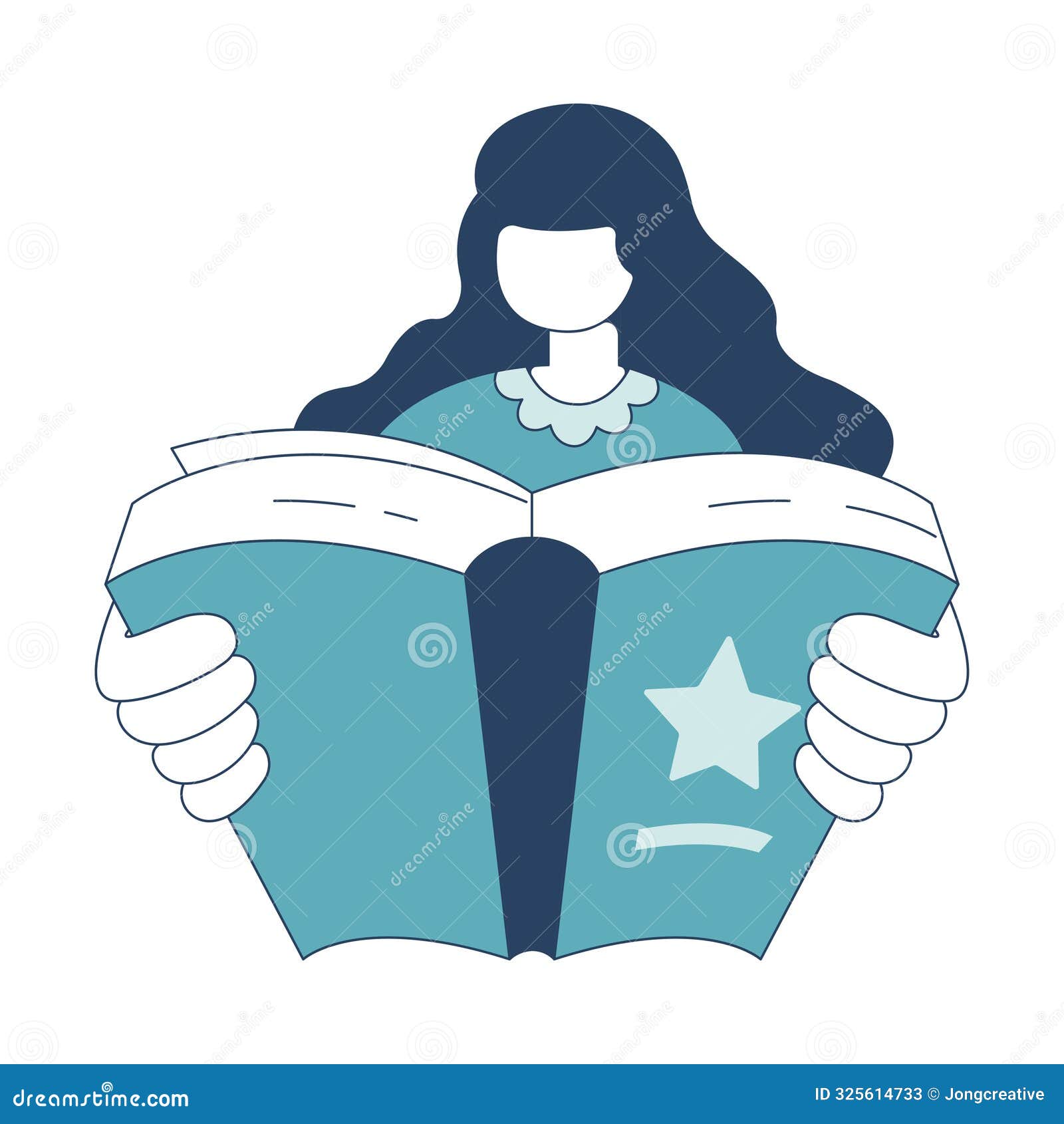 Flat Design Illustration of Girl Student Character Studying Education ...