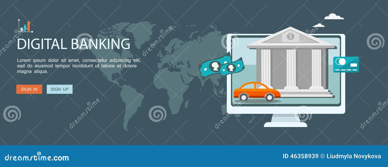 Digital Banking Linear Icon. Modern Outline Digital Banking Logo Vector ...