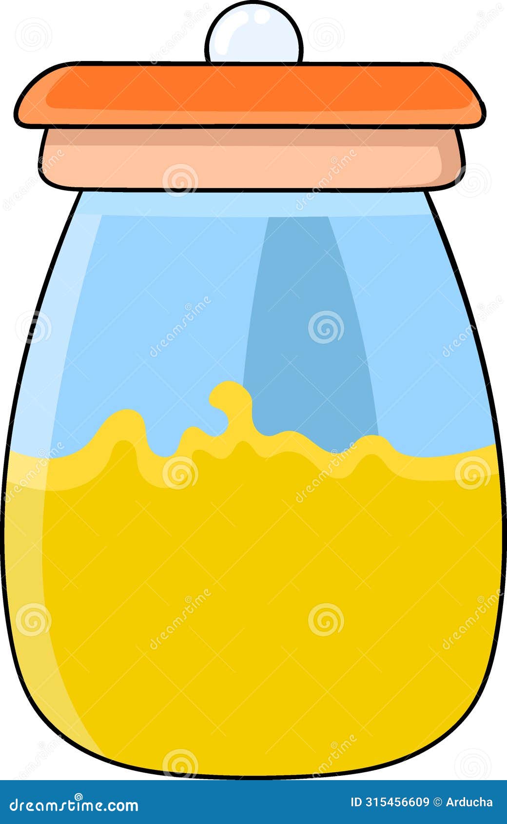 Flat Design Illustration of Kitchen Utensils, Glass Jar Containing ...