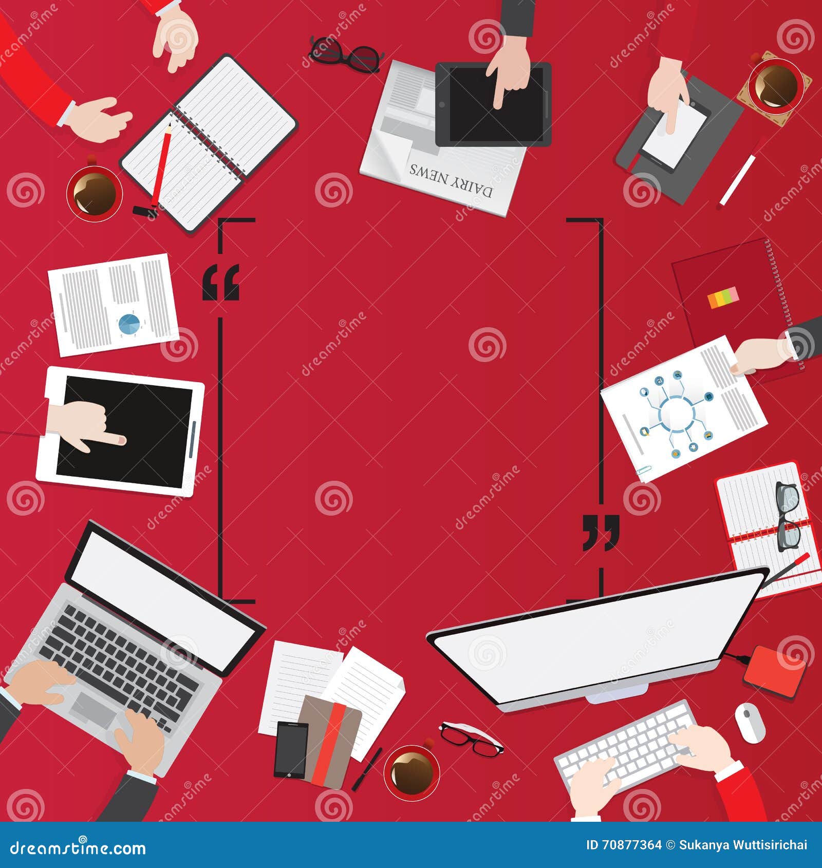 Flat Design Illustration of Modern Creative Office Workspace Stock ... Flat Design Illustration of Modern Creative Office Workspace Stock ...