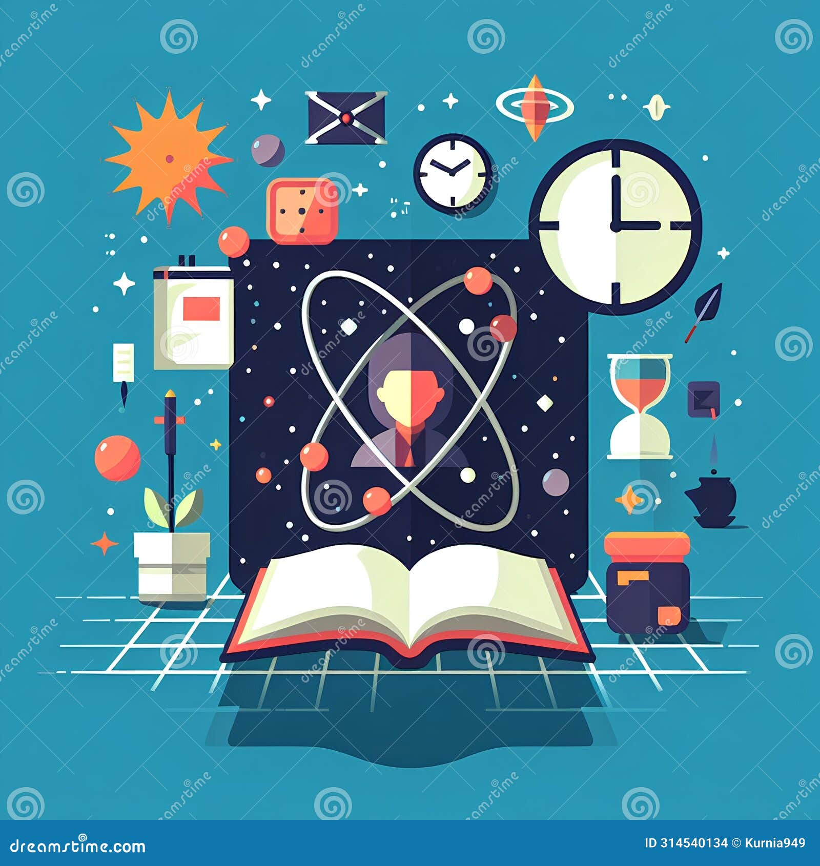 Flat Design Illustration of Relativity is the Idea that Time is Part of ...
