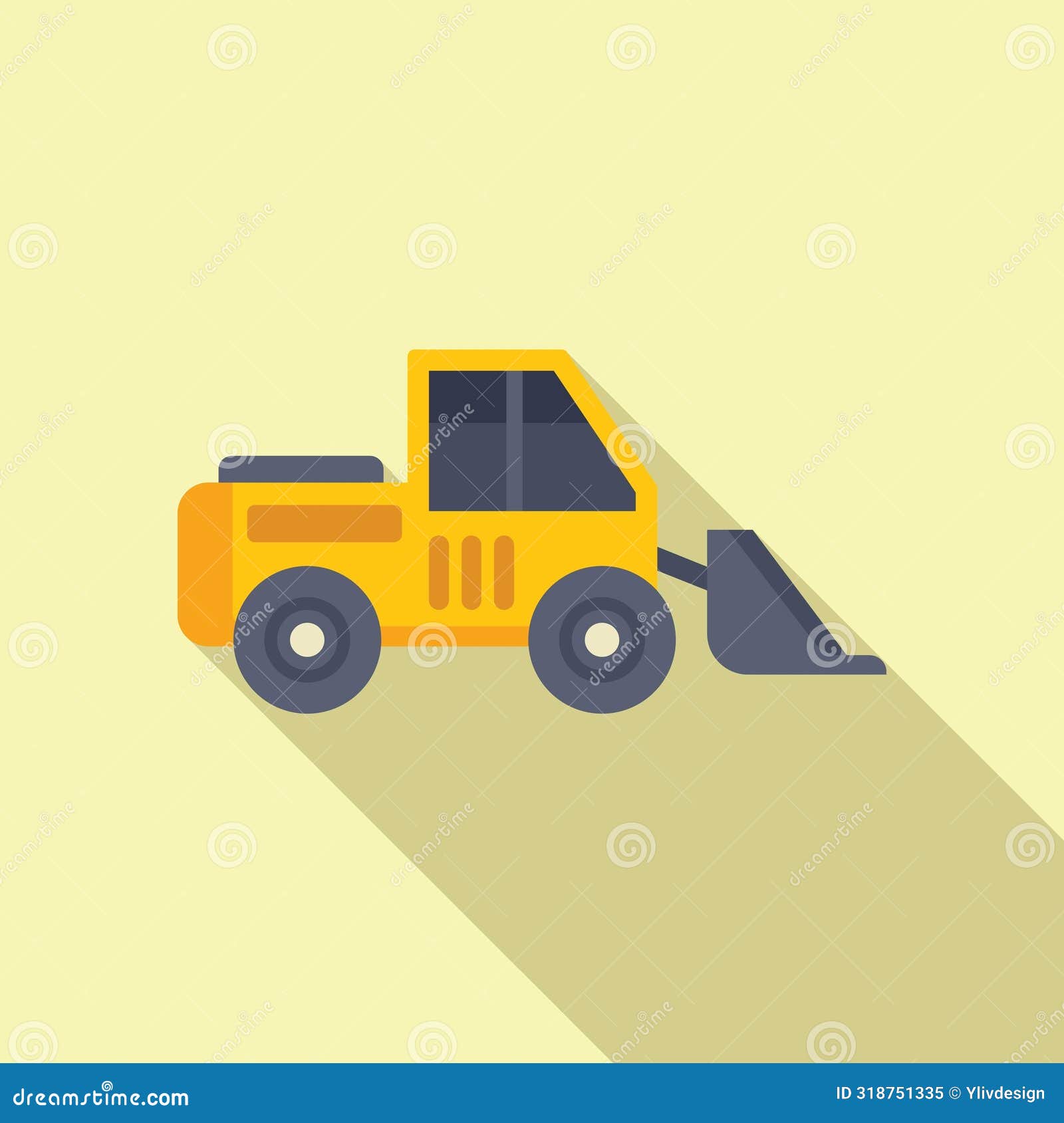 Cartoon Construction Loader on Beige Background Stock Illustration ...
