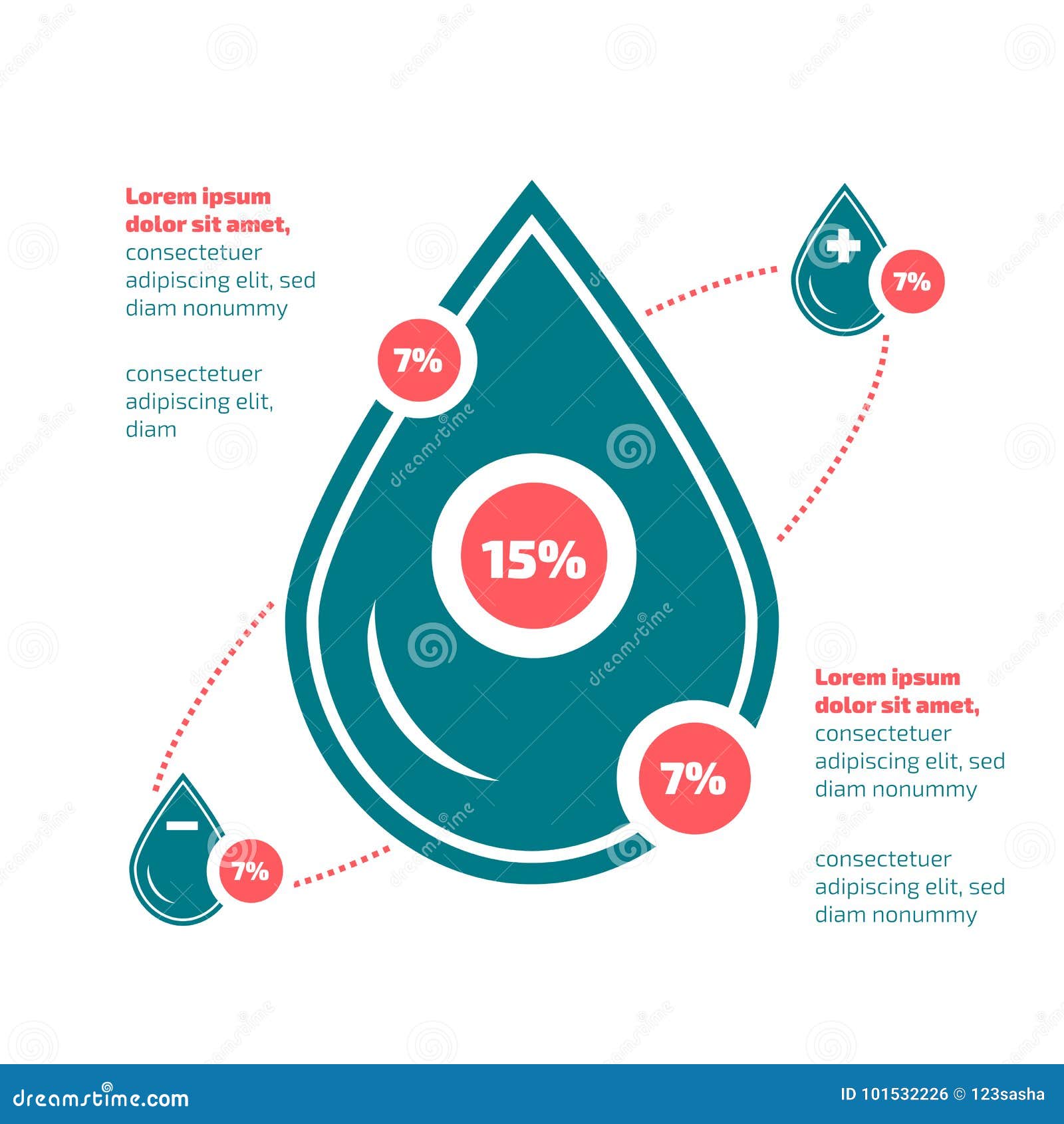 Flat Design Infographic with Water Theme Stock Vector - Illustration of ...
