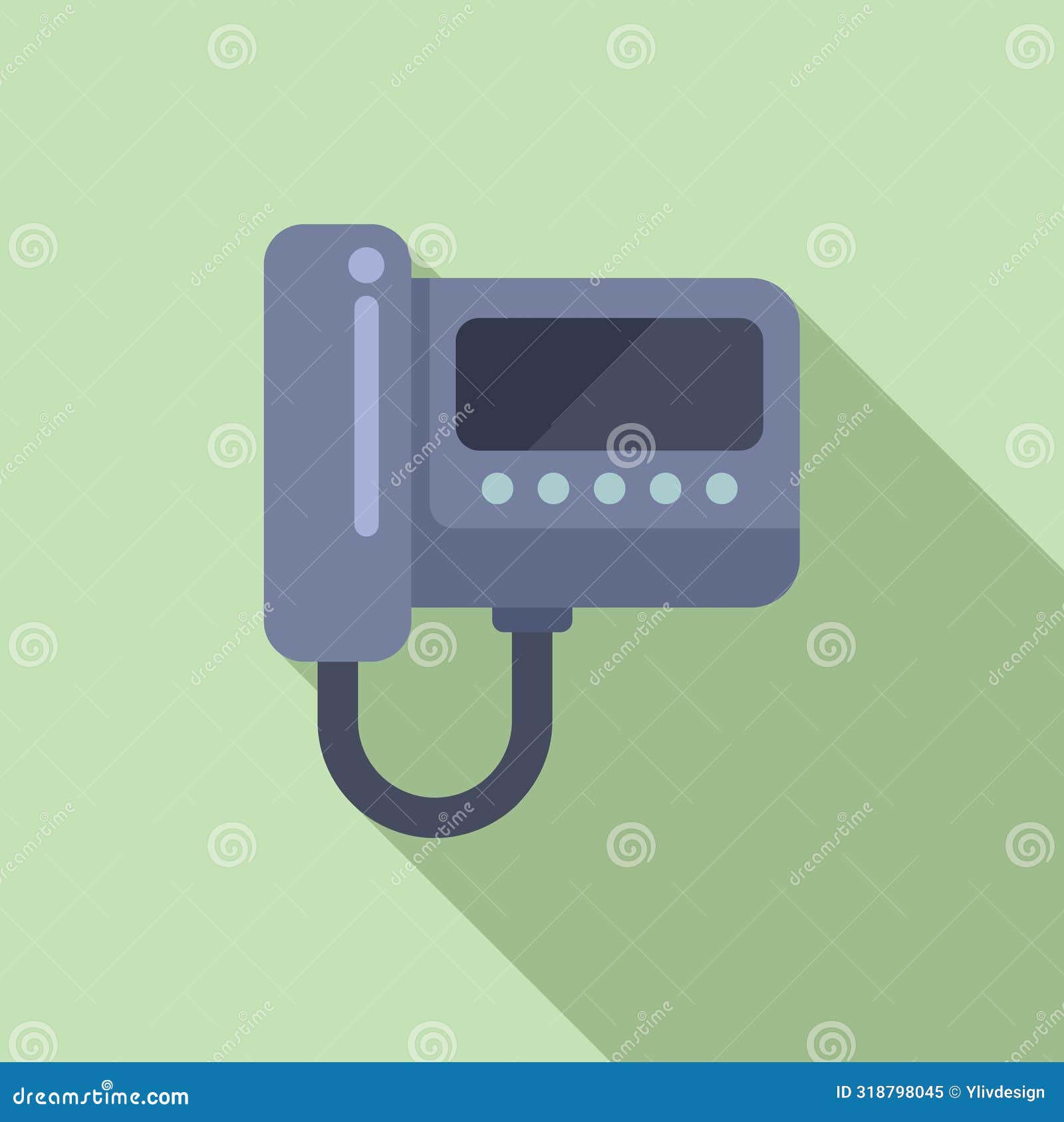 Flat Design Intercom System on Wall Stock Vector - Illustration of ...