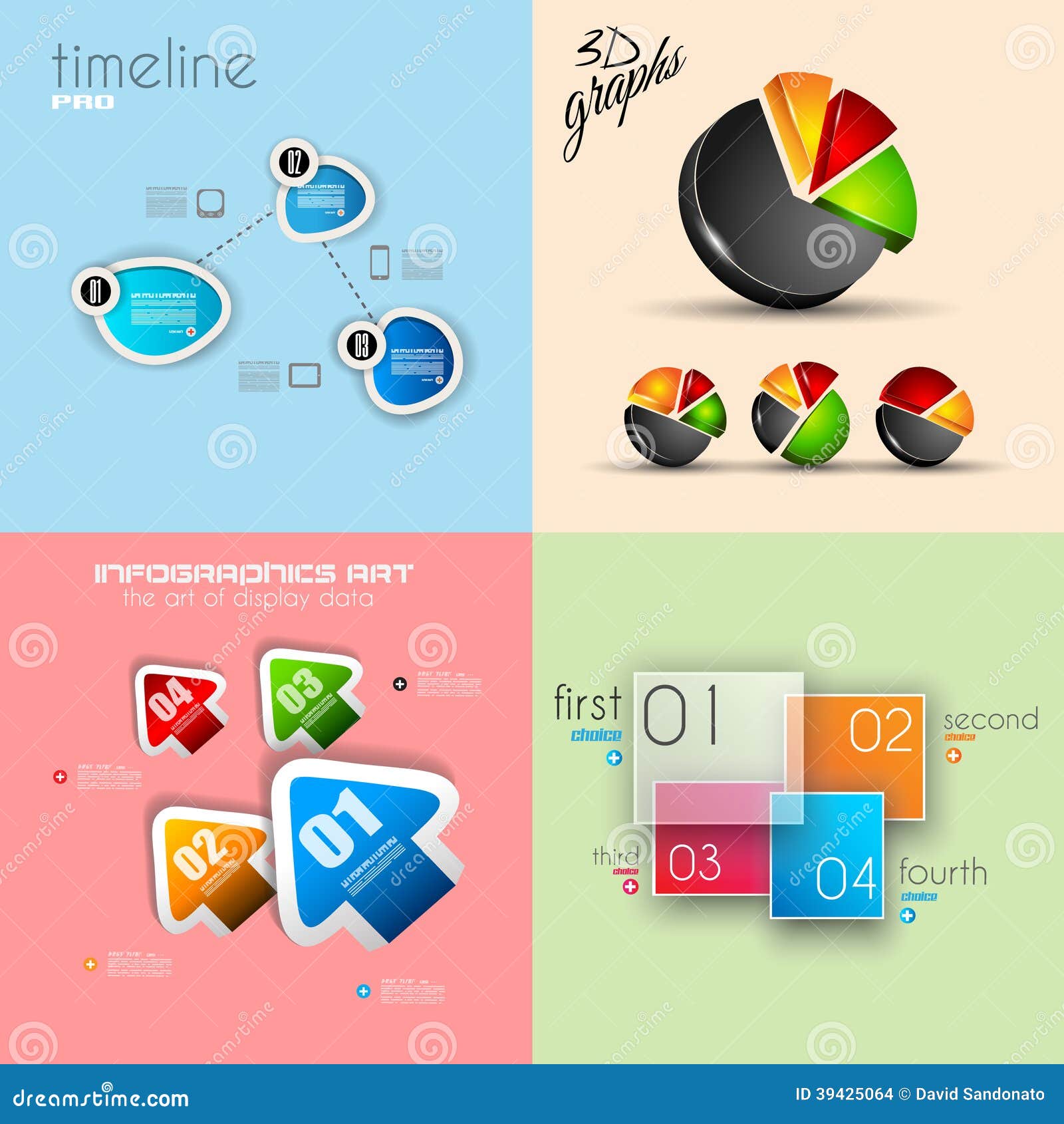 Flat Design Interface Template for Infographics Stock Vector ...