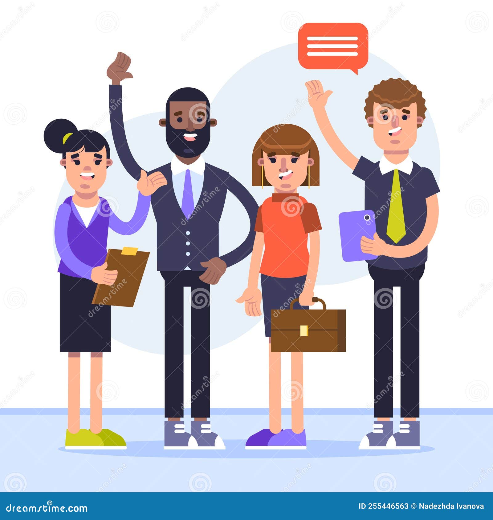 Flat Design International Employees Vector Illustration. Stock Vector ...