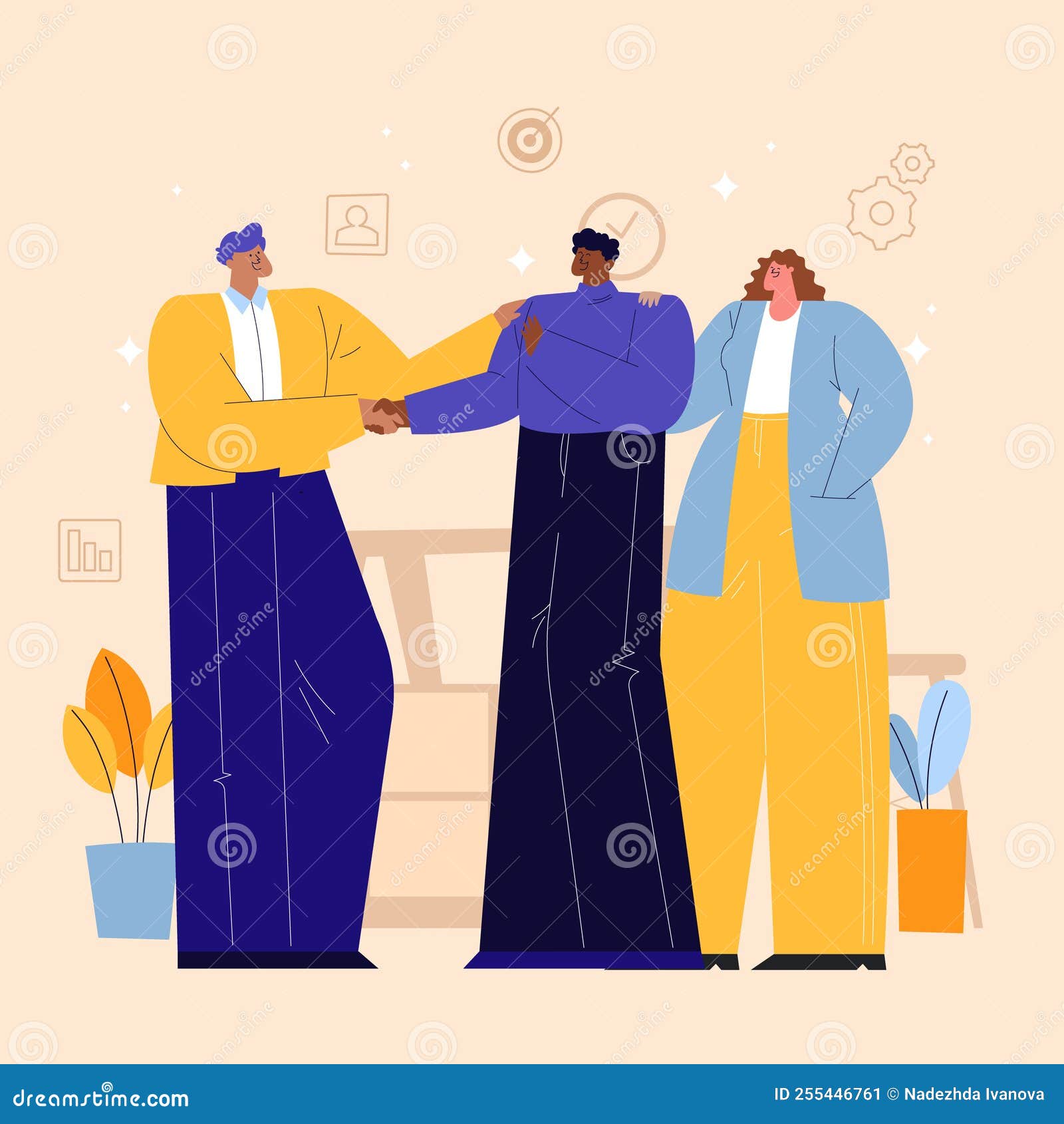 Flat Design International Employees Vector Illustration. Stock Vector ...