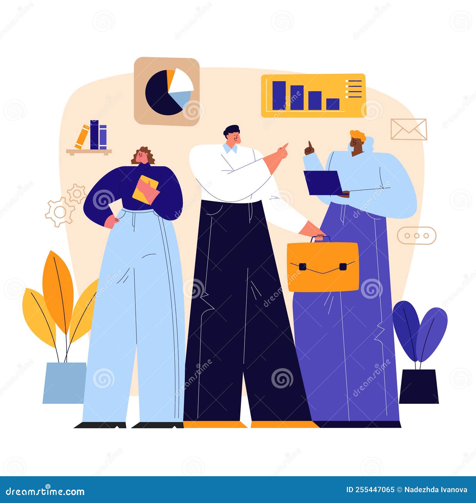 Flat Design International Employees Vector Illustration. Stock Vector ...