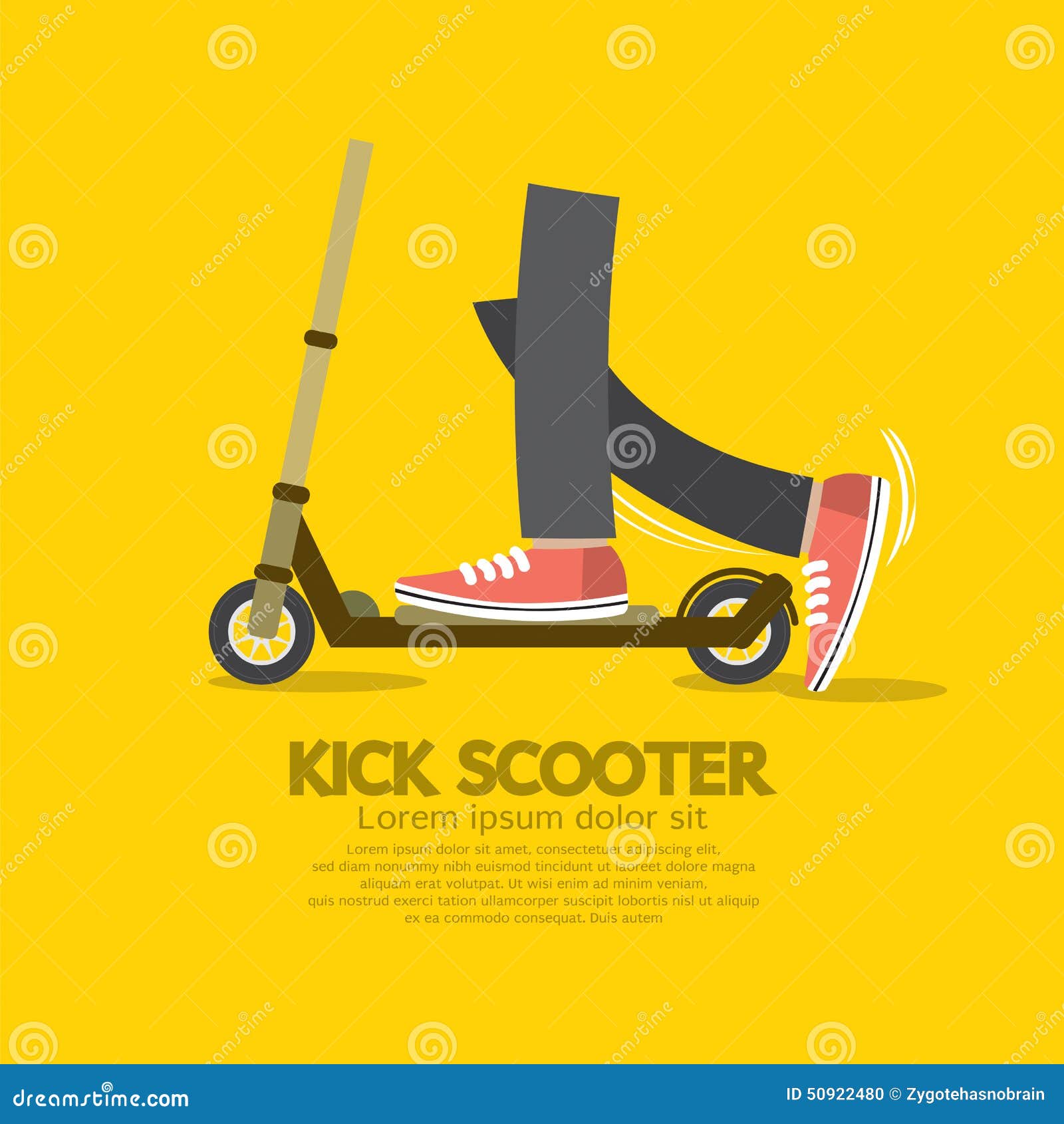 Flat Design Kick Scooter stock vector. Illustration of flat - 50922480