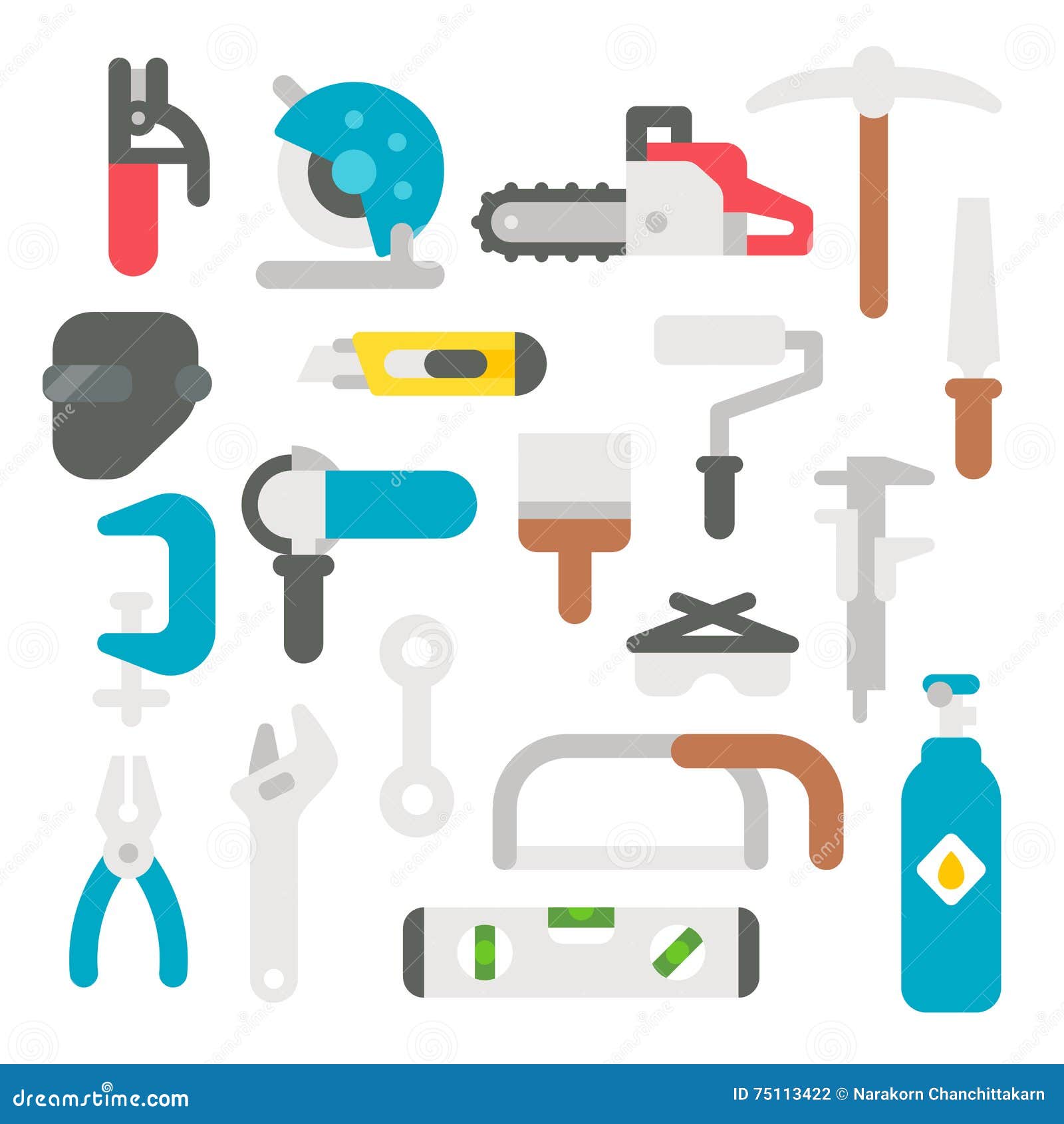 Flat Design Labor Tools Set Stock Vector - Illustration of toolbox ...