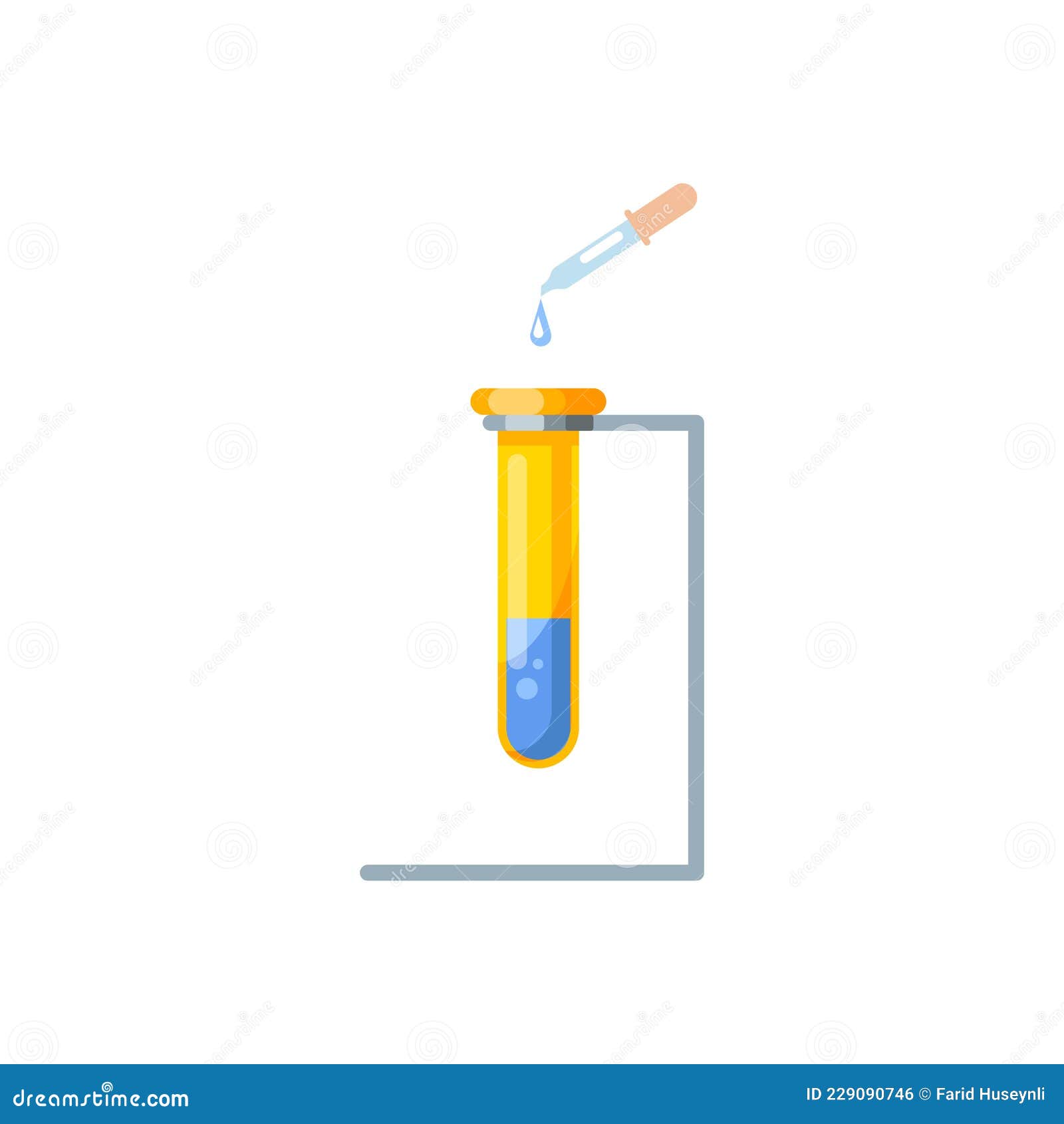 Flat Design Laboratory Test Tube Vector Illustration Stock Vector ...