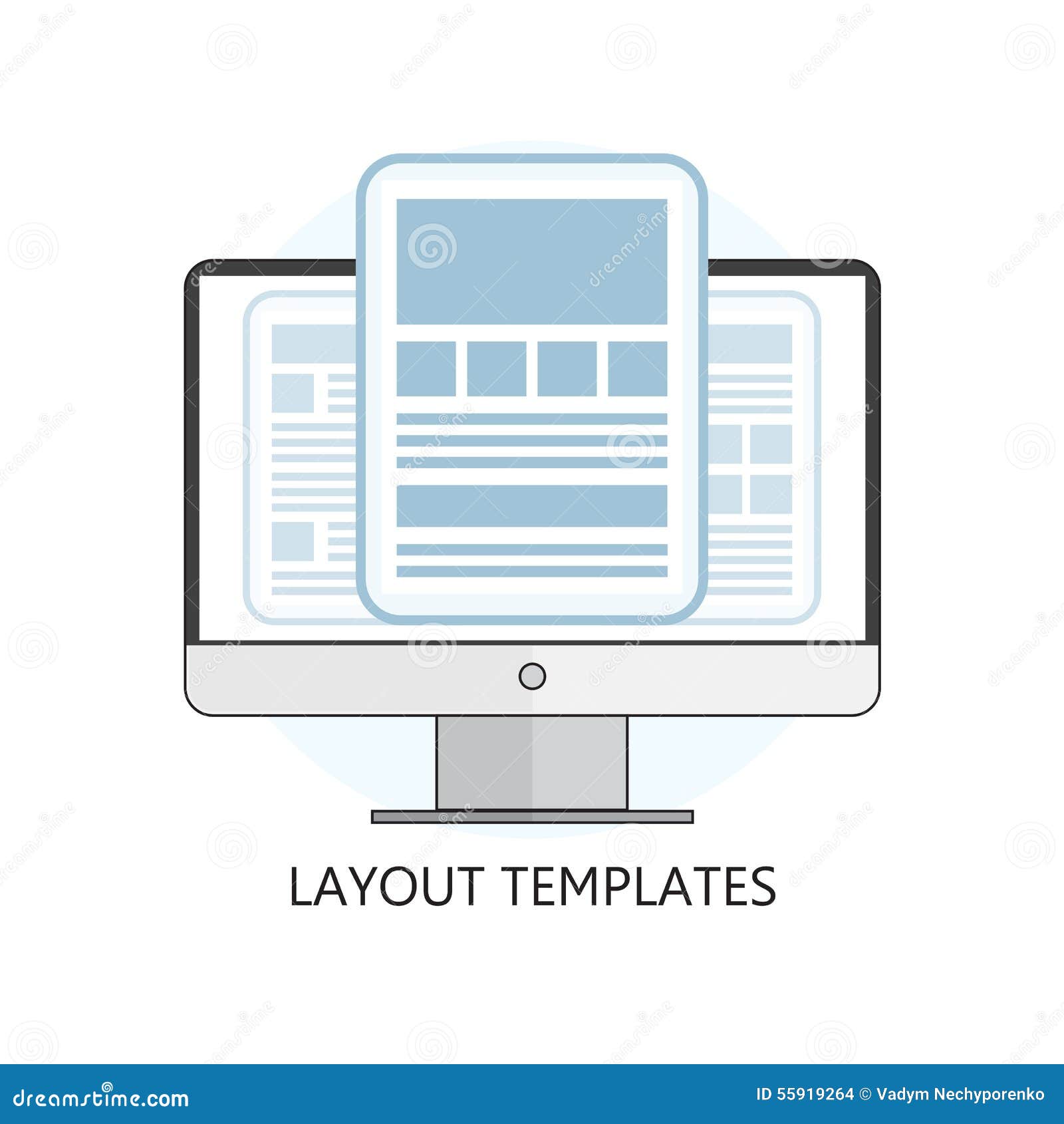 Flat Design Layout Templates Icon Stock Illustration - Illustration of ...