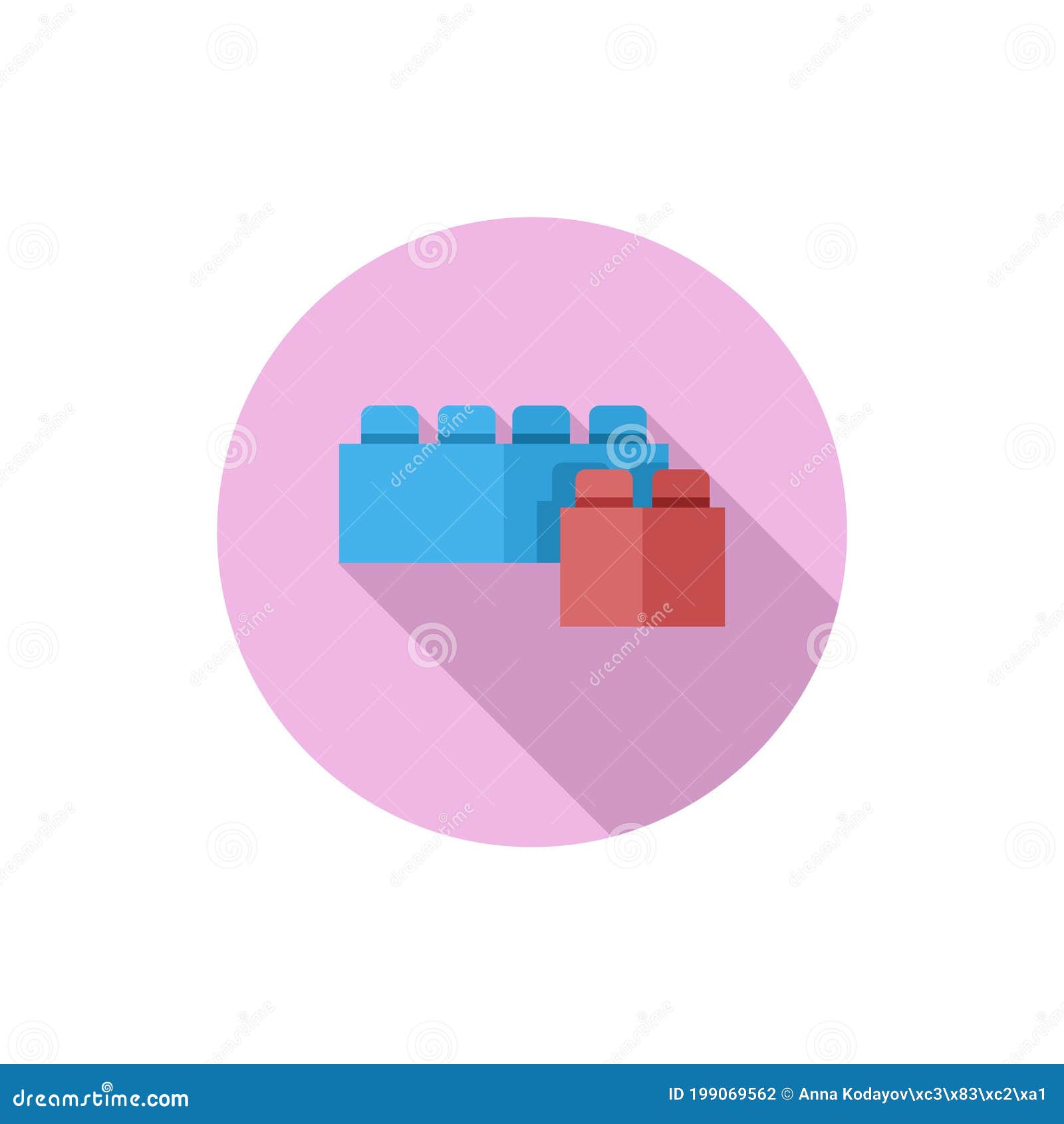 Flat design Lego Cubes stock vector. Illustration of icon - 199069562