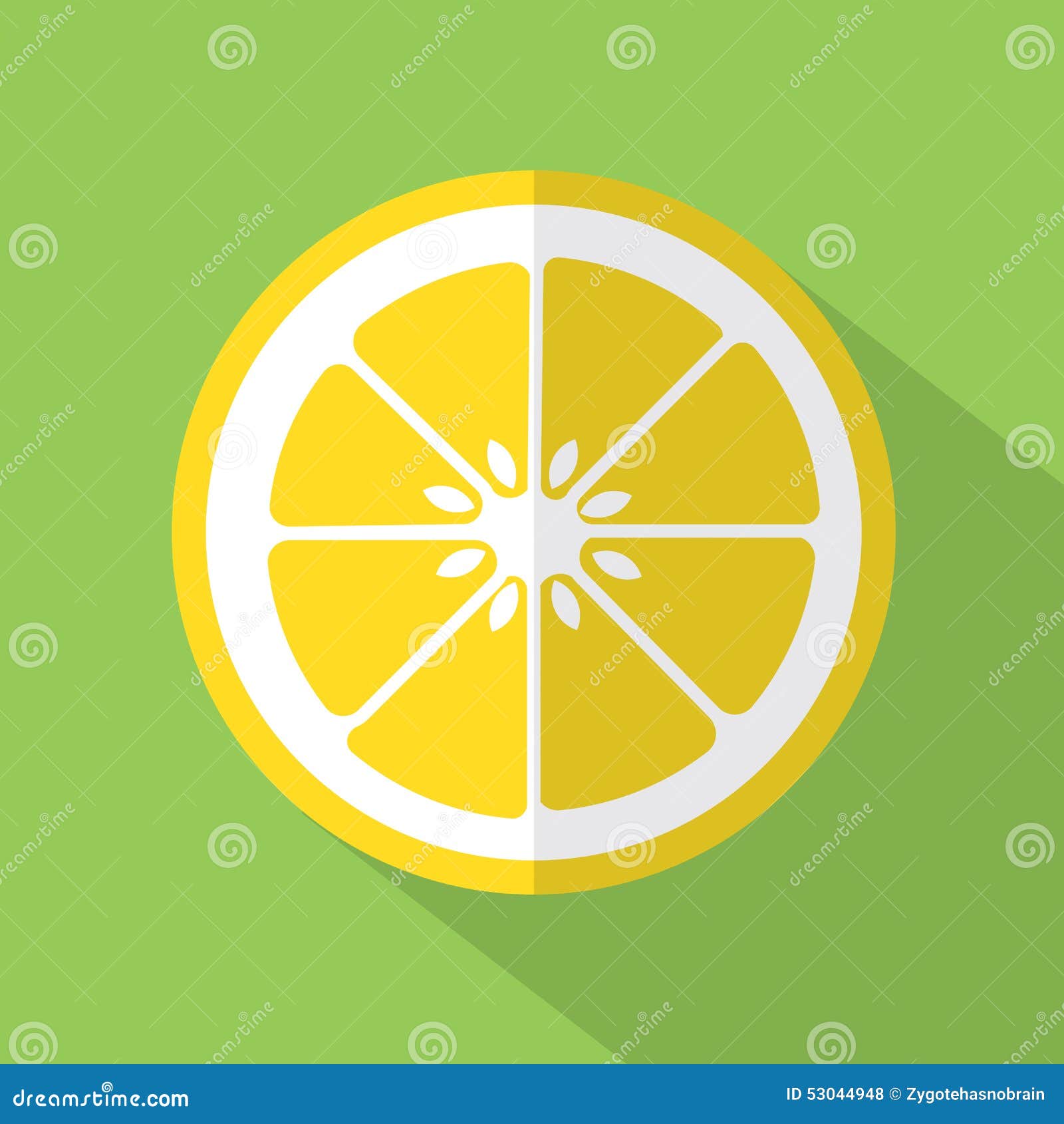 Flat Design Lemon Icon stock vector. Illustration of isolated - 53044948